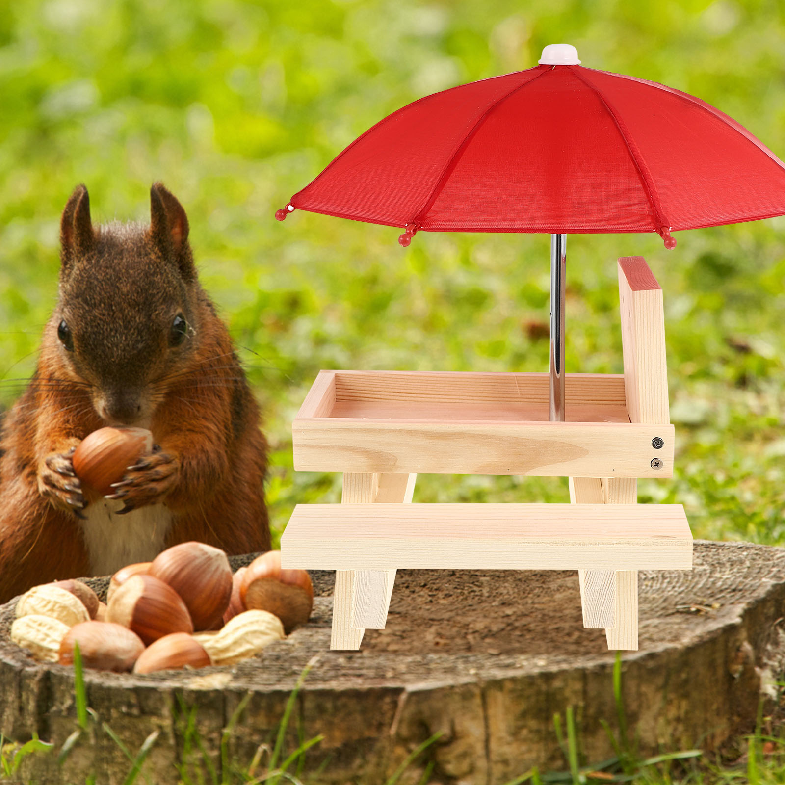 Raindrops Squirrel Feeder Table Food House Cleaning Eating Environment ...