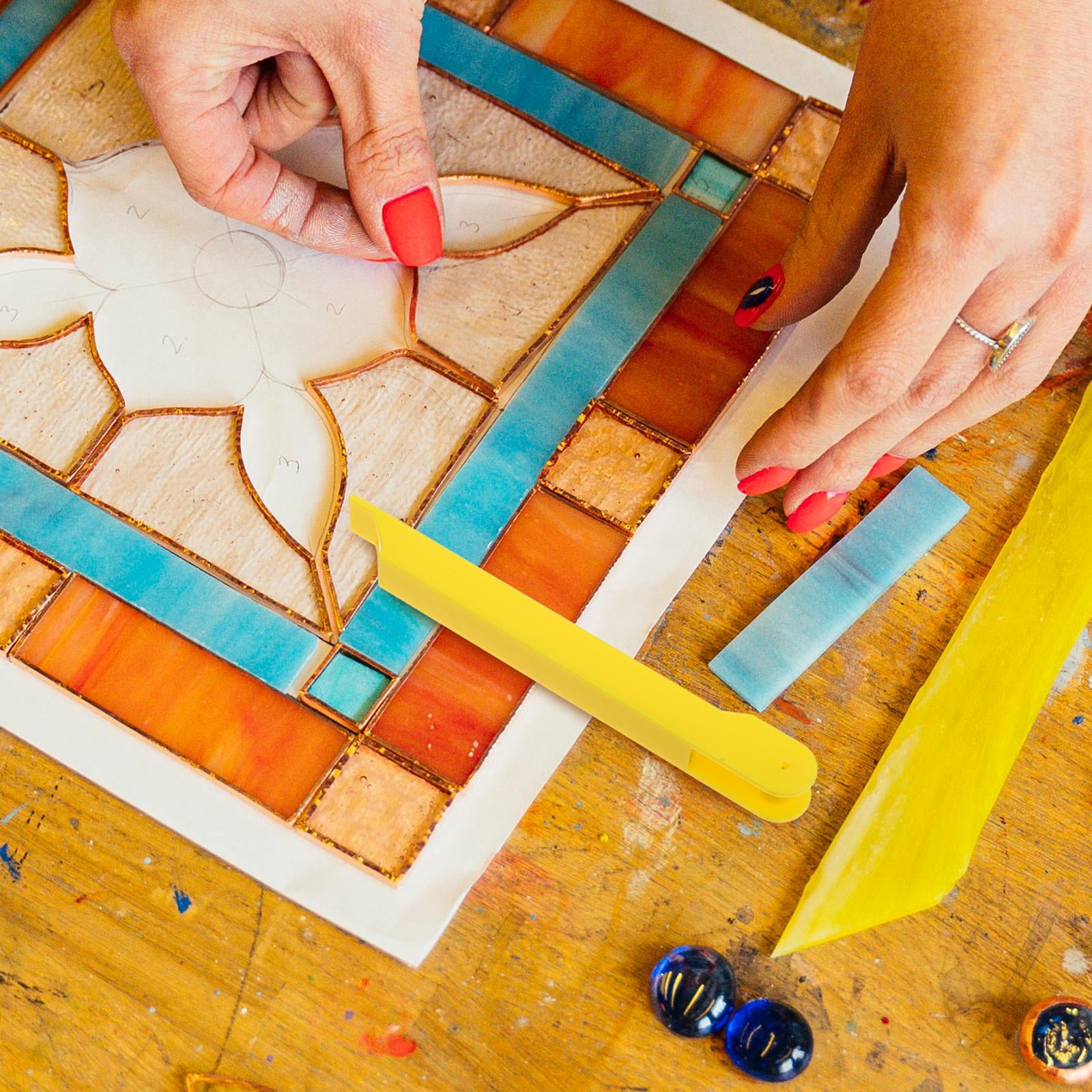 Raindrops Stained Glass Copper Foiling Tool Stained Glass Hand Hand ...