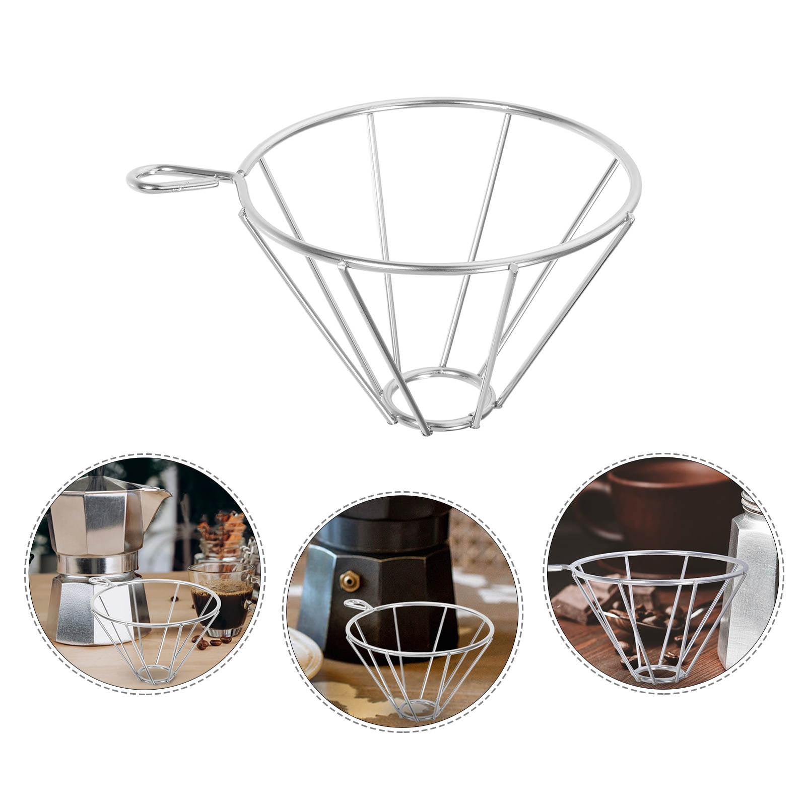 Raindrops Stainless Steel Coffee Drip Filter Rack Cone Filter Holder ...