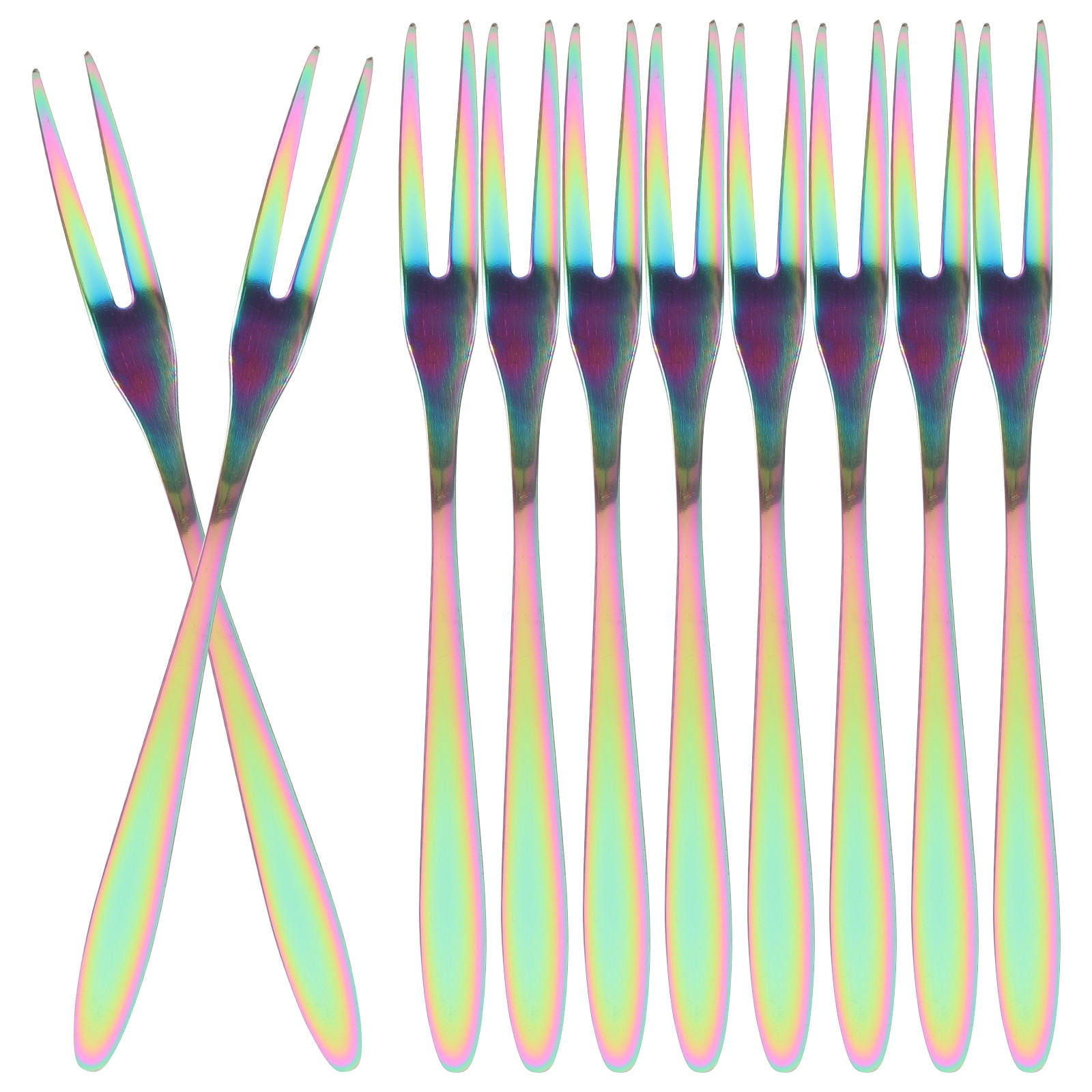 Raindrops Stainless Steel Fruit Forks with Two Prongs Design for Eating ...