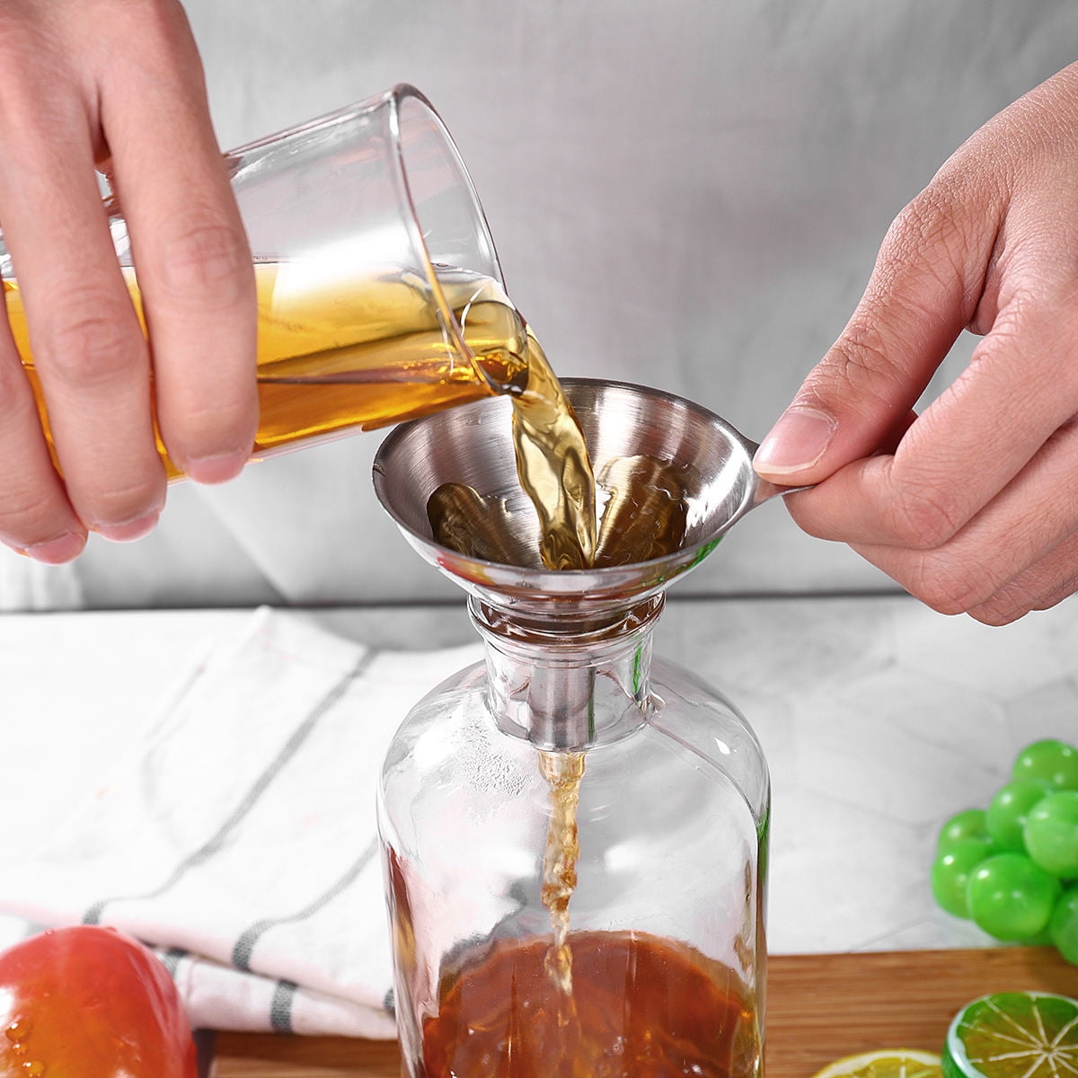 Raindrops Stainless Steel Funnel Set for Kitchen Use Highly with Narrow ...