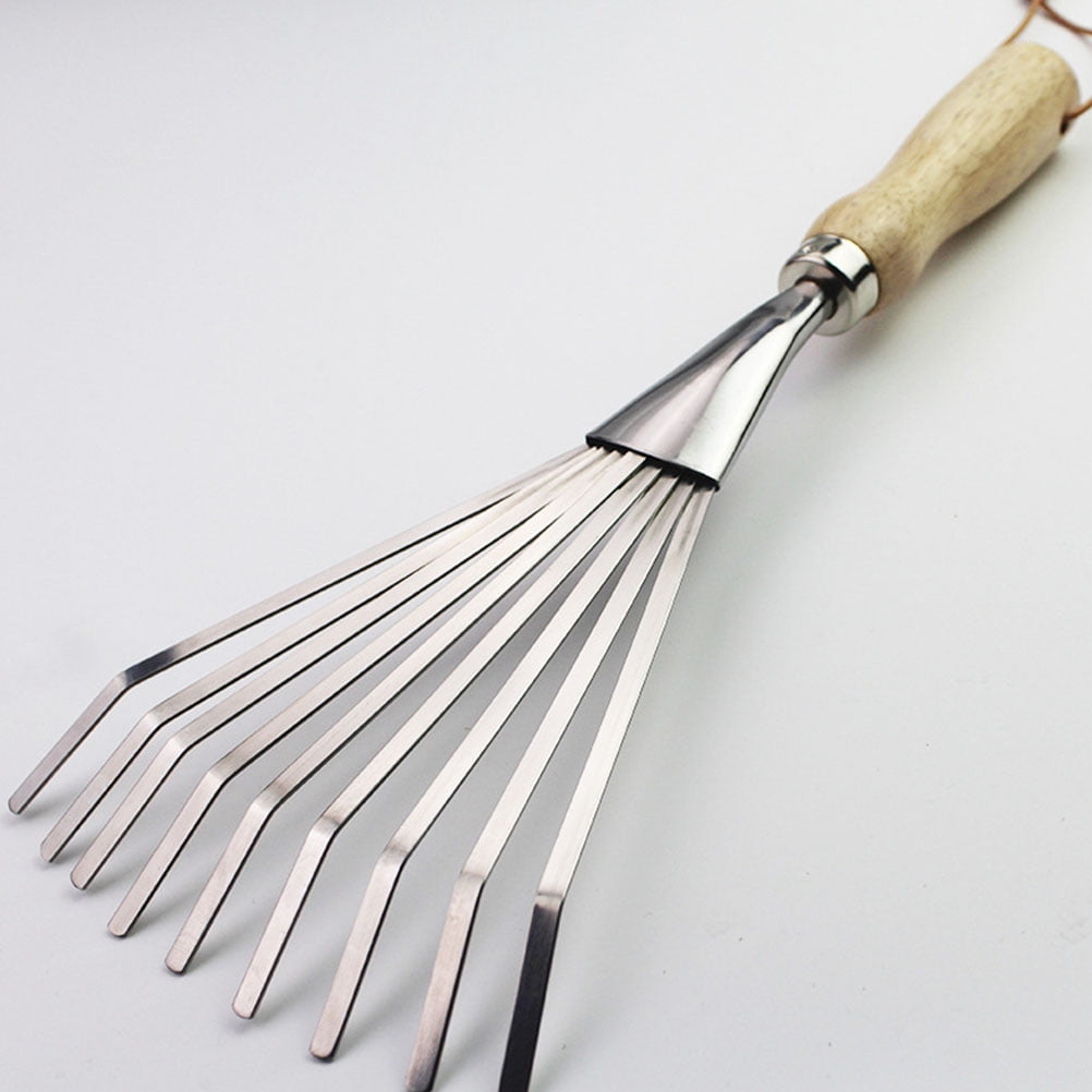 Raindrops Stainless Steel Garden Rake with Comfortable Handle for ...