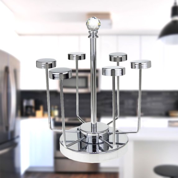 Raindrops Stainless Steel Glass Drain Rack for Kitchen and Dining Table ...