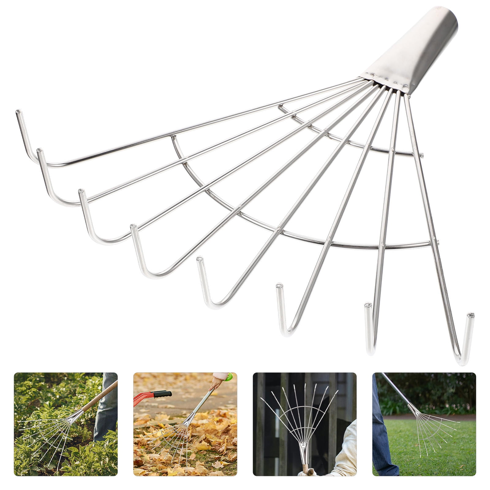 Raindrops Stainless Steel Grass Rake Farming Equipment Gardening ...