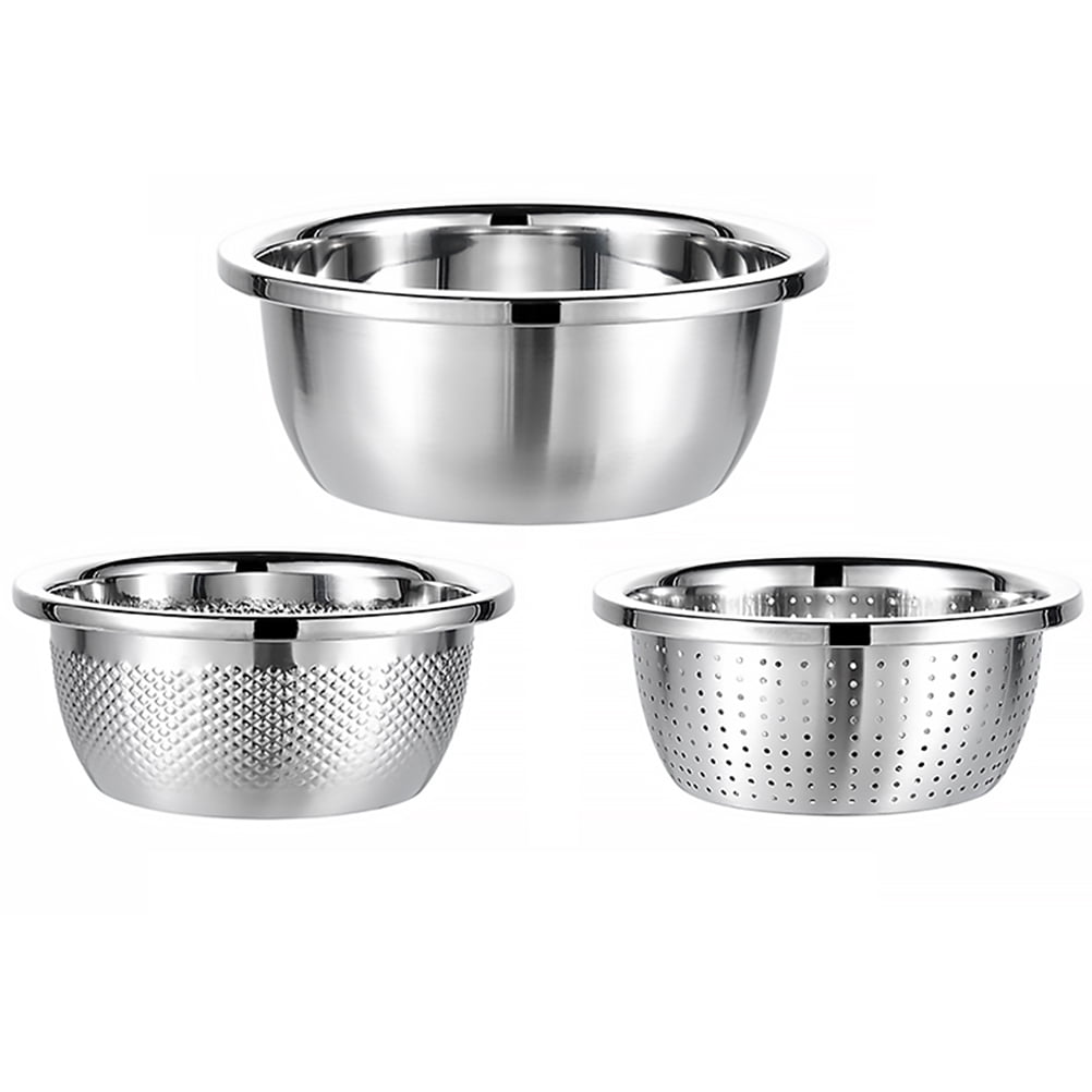 Raindrops Stainless Steel Kitchen Drying Basin Set of 3pcs for Fruits ...