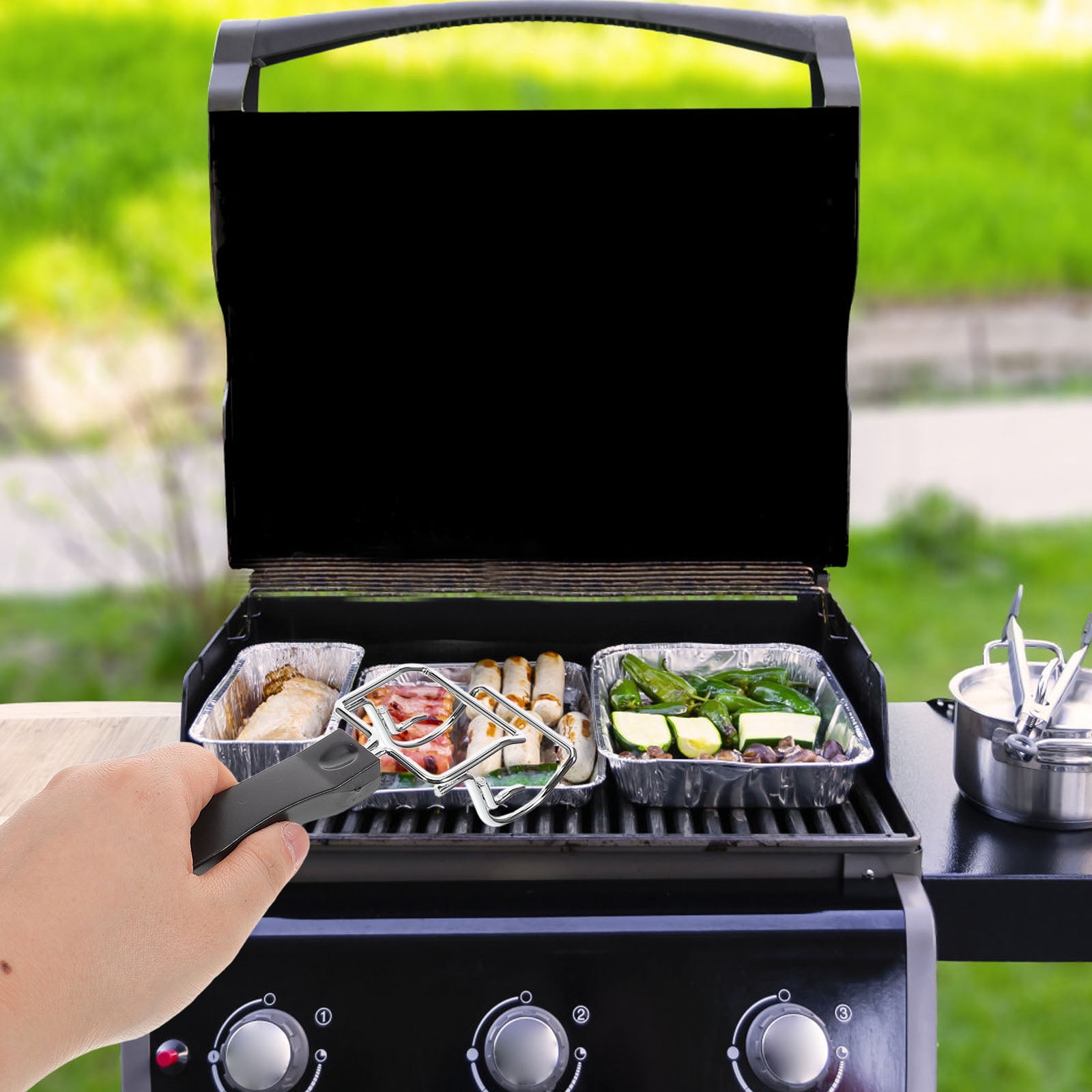 Raindrops Stainless Steel Oven Tray Grabber And Bbq Rack Grabber Multi ...