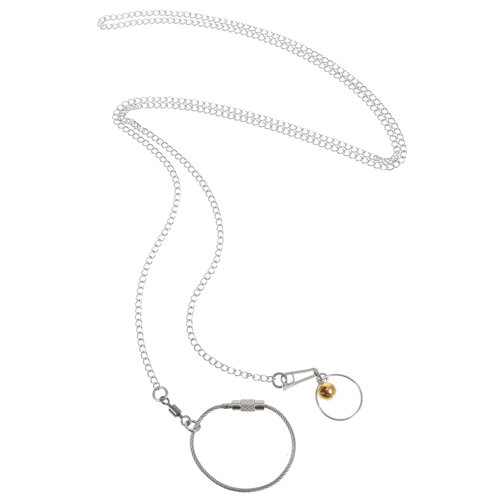 Raindrops Stainless Steel Parrot Neck Collar With Bell 1 Meter Secure ...