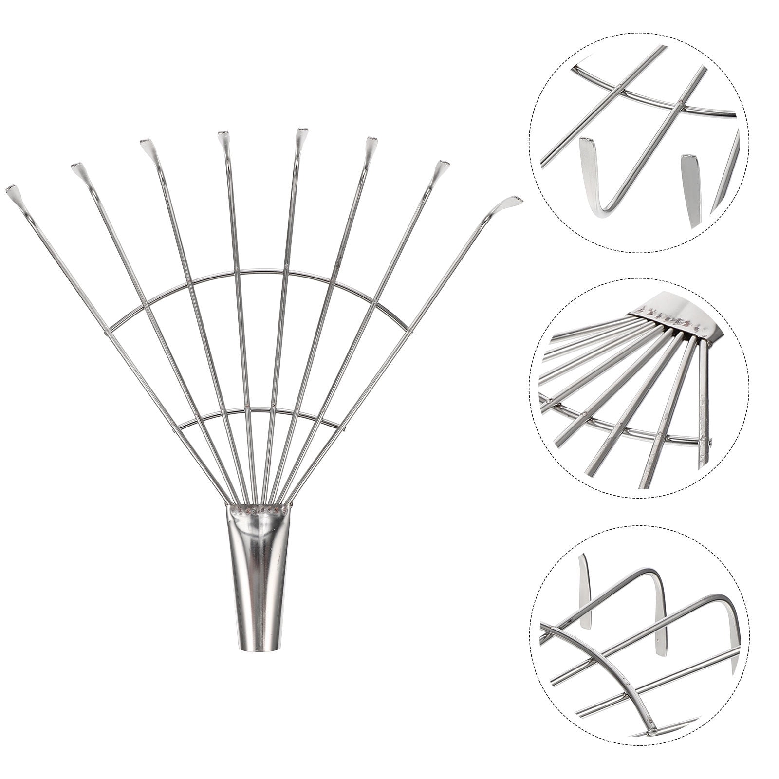 Raindrops Stainless Steel Rake Leaf Rake Fallen Leaves Rake Garden Lawn ...