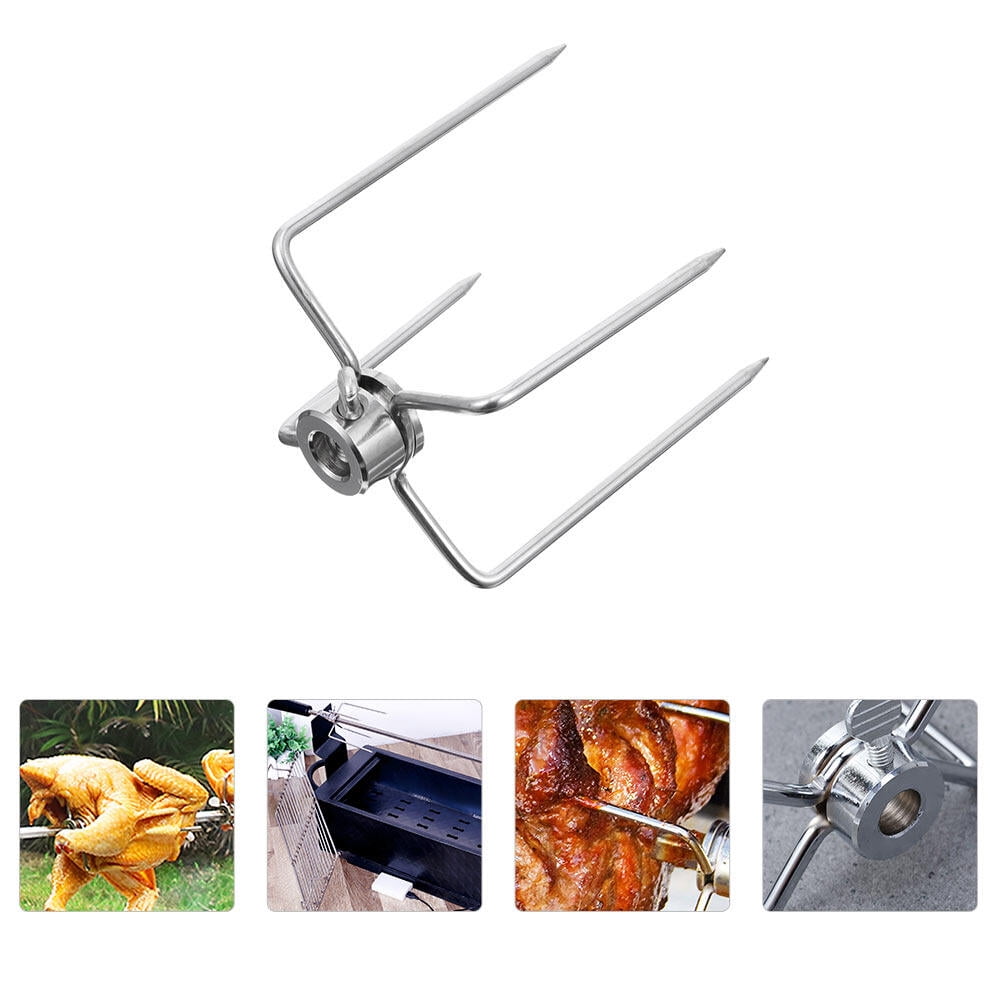 Raindrops Stainless Steel Rotisserie Meat Forks for BBQ Use with Four ...