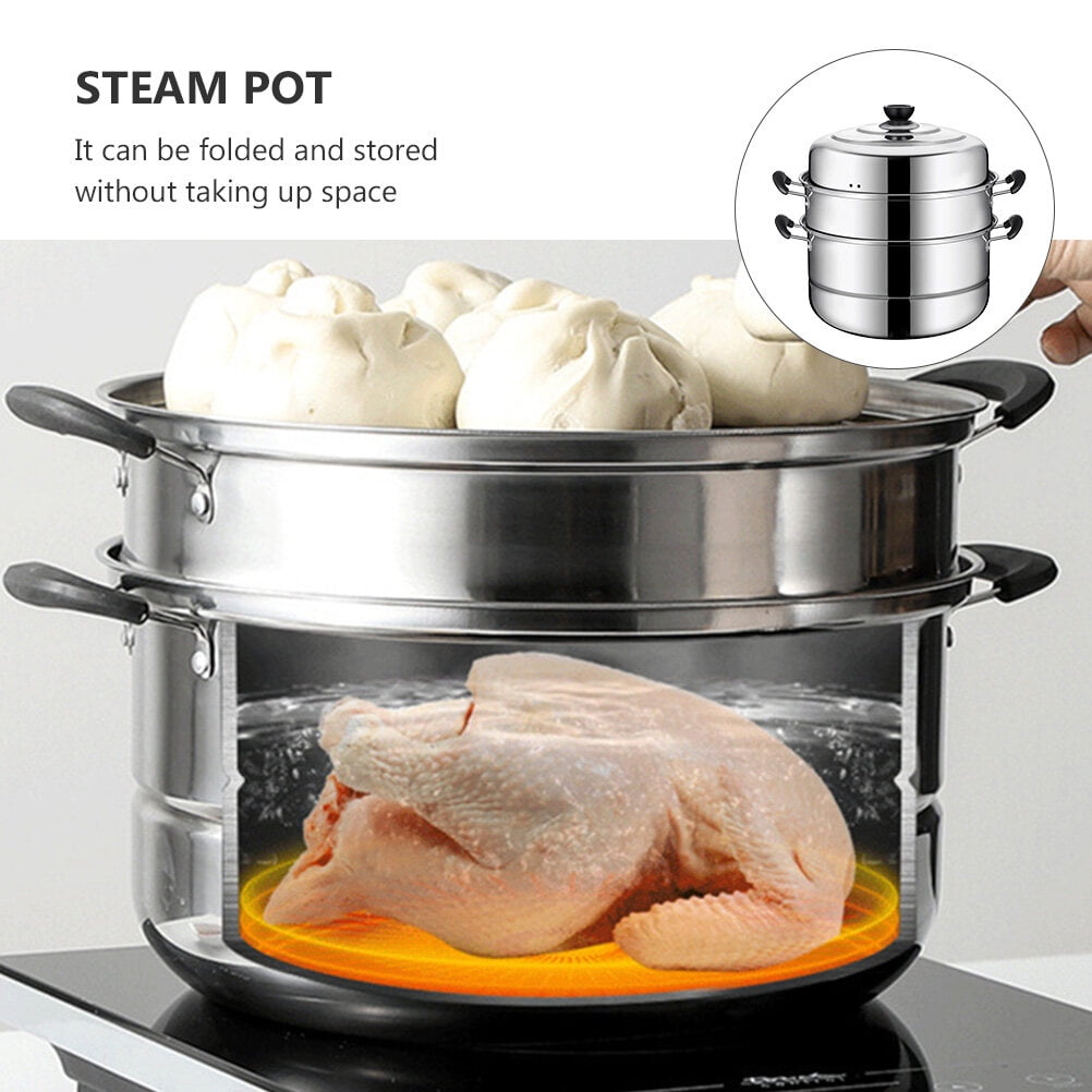 Raindrops Steam Pot Stainless Steel Three Layers Steaming Household ...