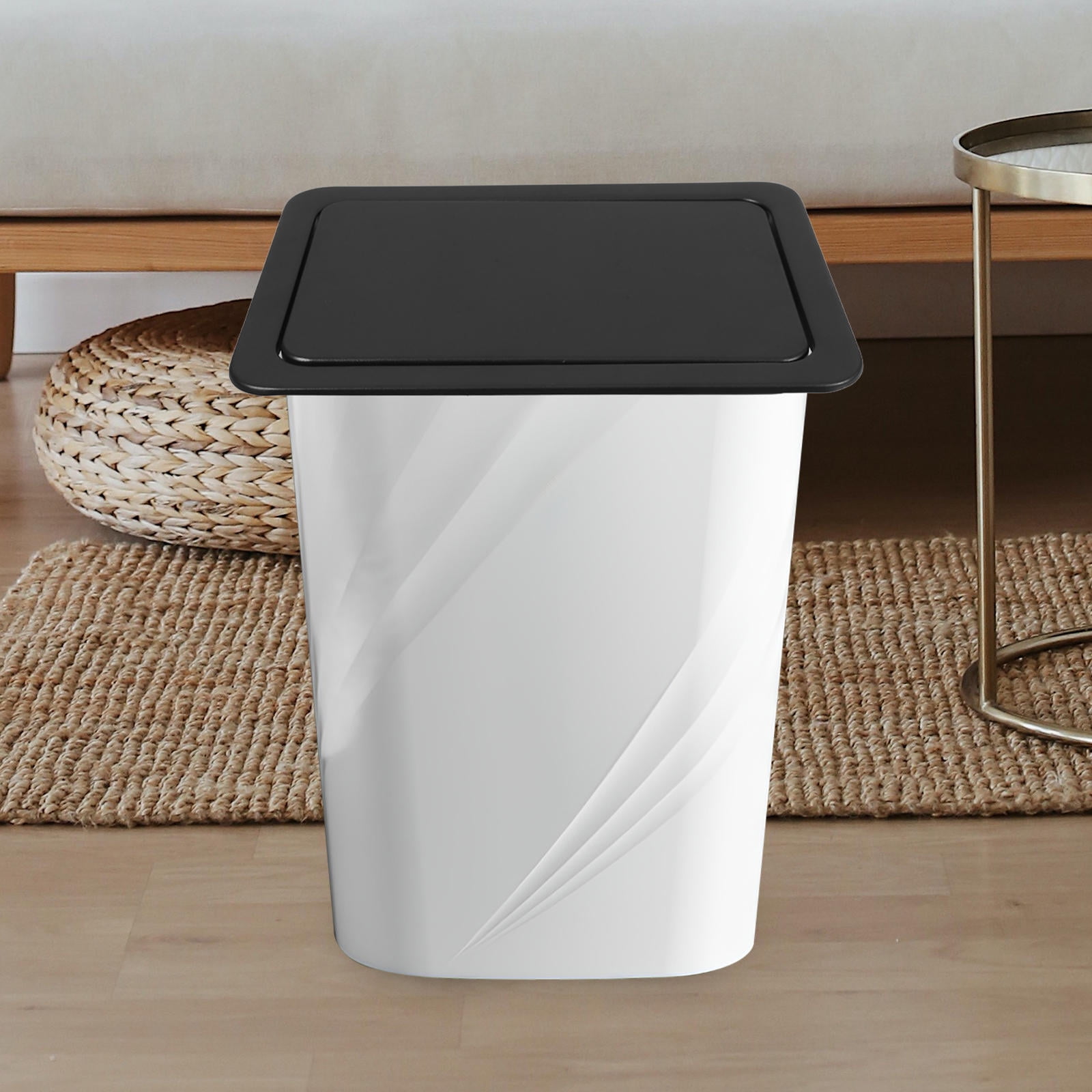 Raindrops Stainless Steel Trash Bin Lid with Flap Design for Kitchen ...