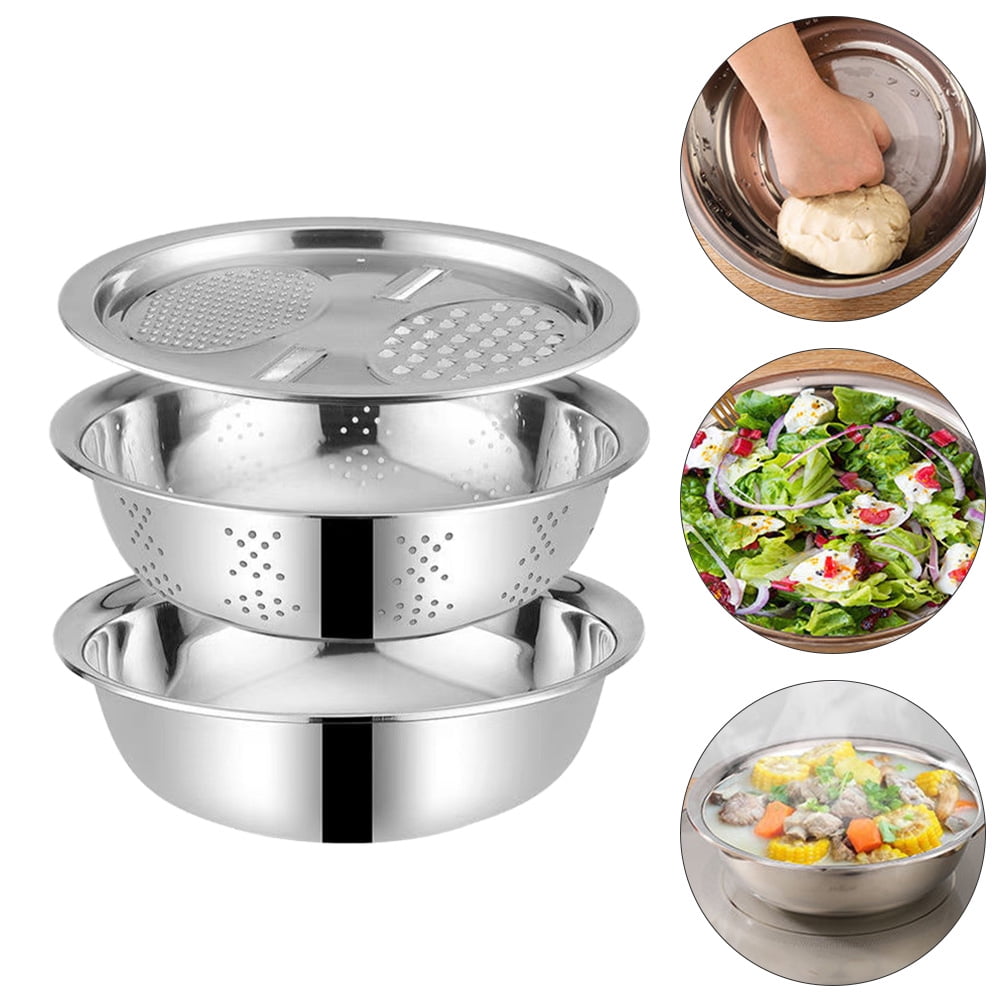 Raindrops Stainless Steel Vegetable Washer Basin for Kitchen Use Silver ...