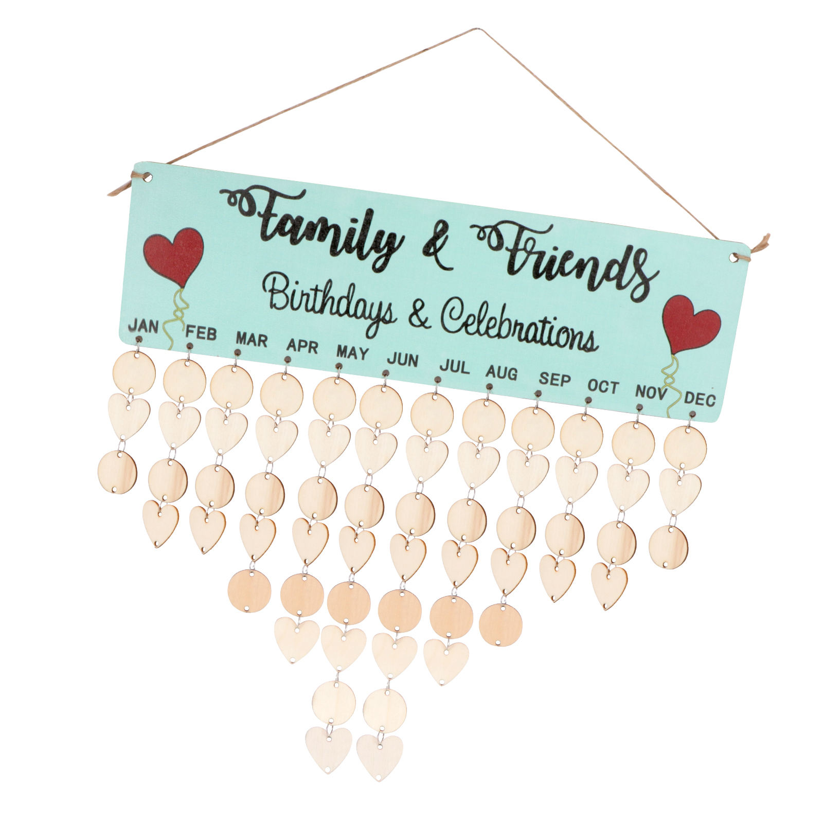 Raindrops Stationery Perpetual Calendars Wall Wooden Hanging Tag Family ...