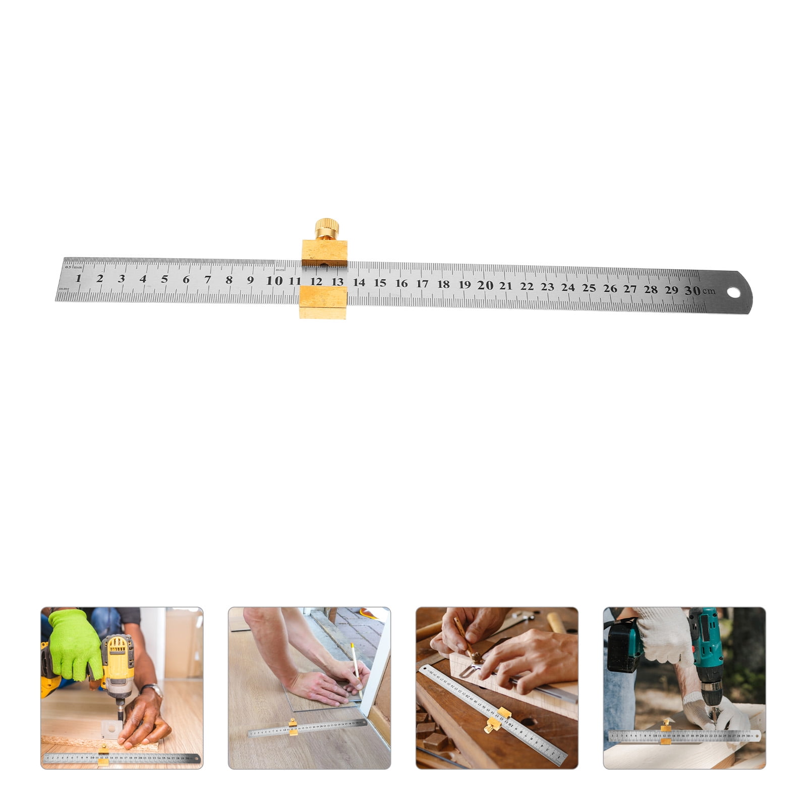 Raindrops Stopper Woodworking Adjustable Ruler Brass Limiter Measuring ...