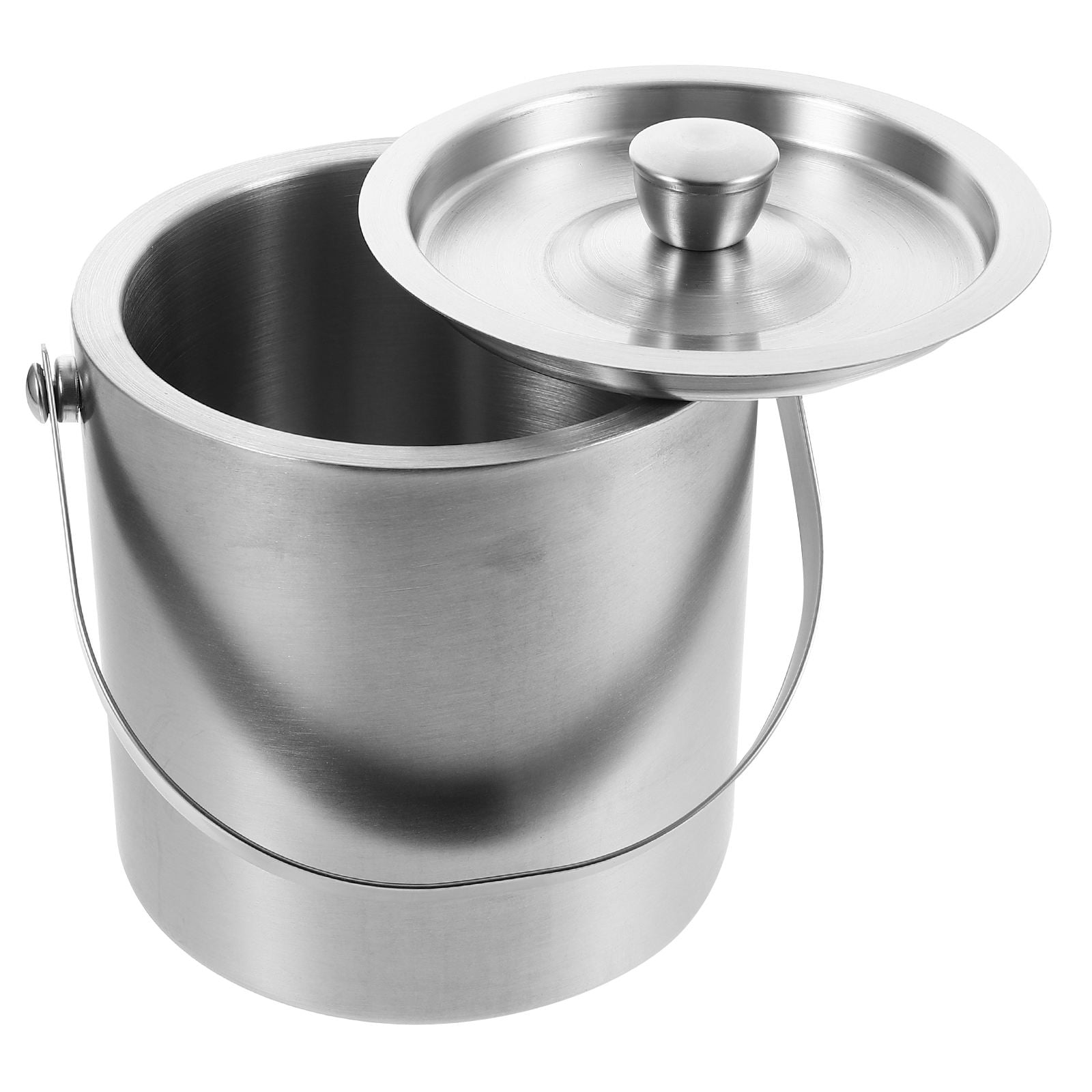 Raindrops Sturdy Stainless Steel Ice Bucket for Home Use Silver 1.8L ...