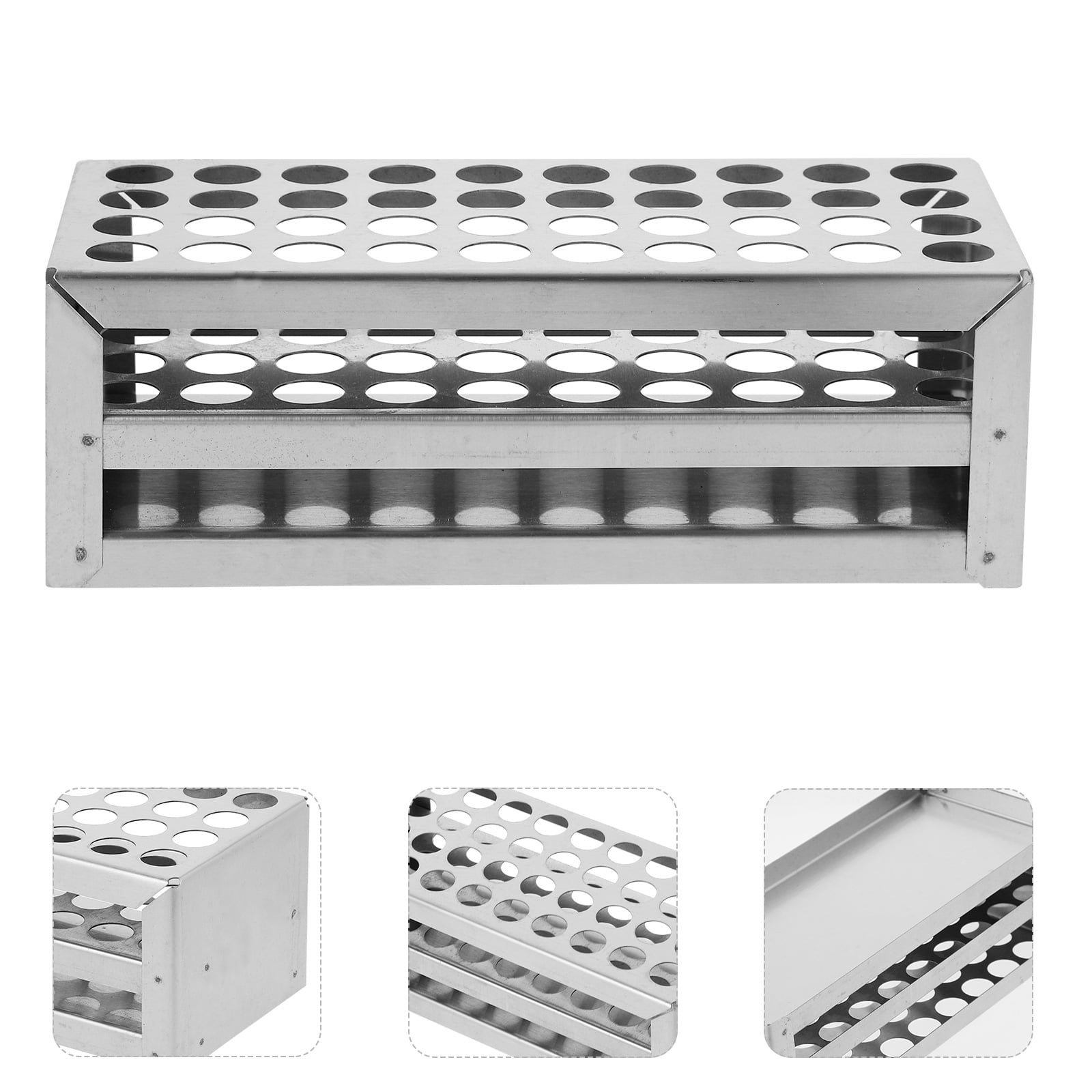 Raindrops Sturdy Stainless Steel Test Tube Rack with 40 Holes for ...