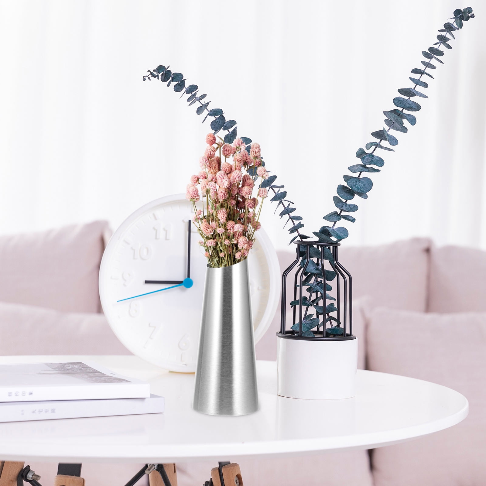 Raindrops Stylish Stainless Steel Flower Vase for Home Decor Compact ...