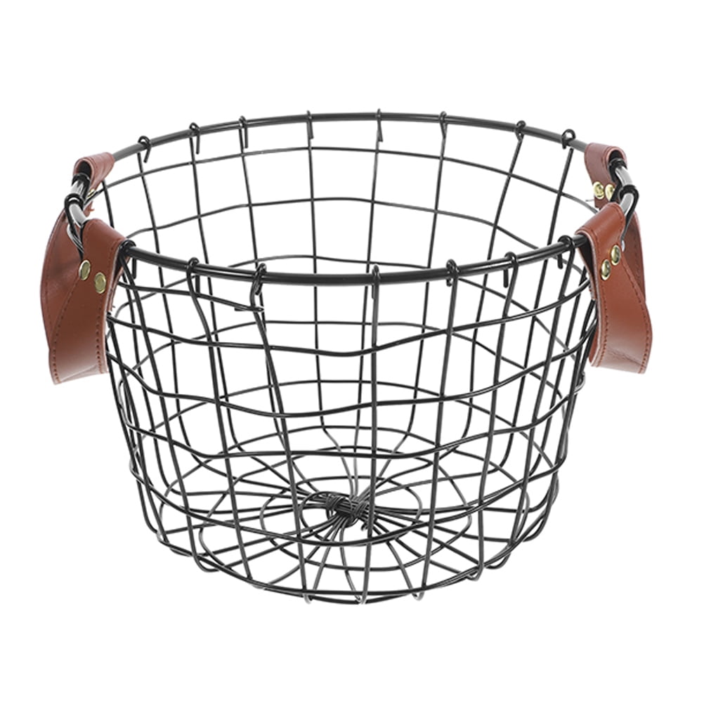 Raindrops Table Top Metal Wire Mesh Basket Round Firewood Storage ...