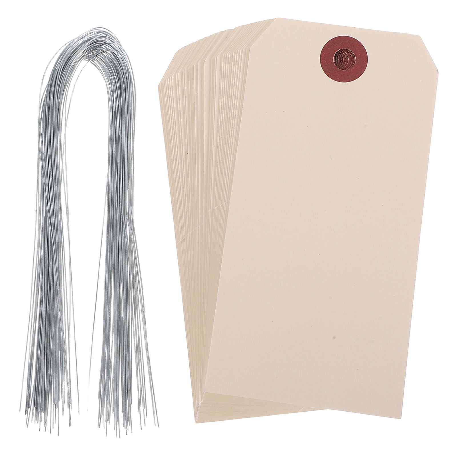 50pcs Blank Manila Shipping Tags with Hole and Metal Wire, Writable ...