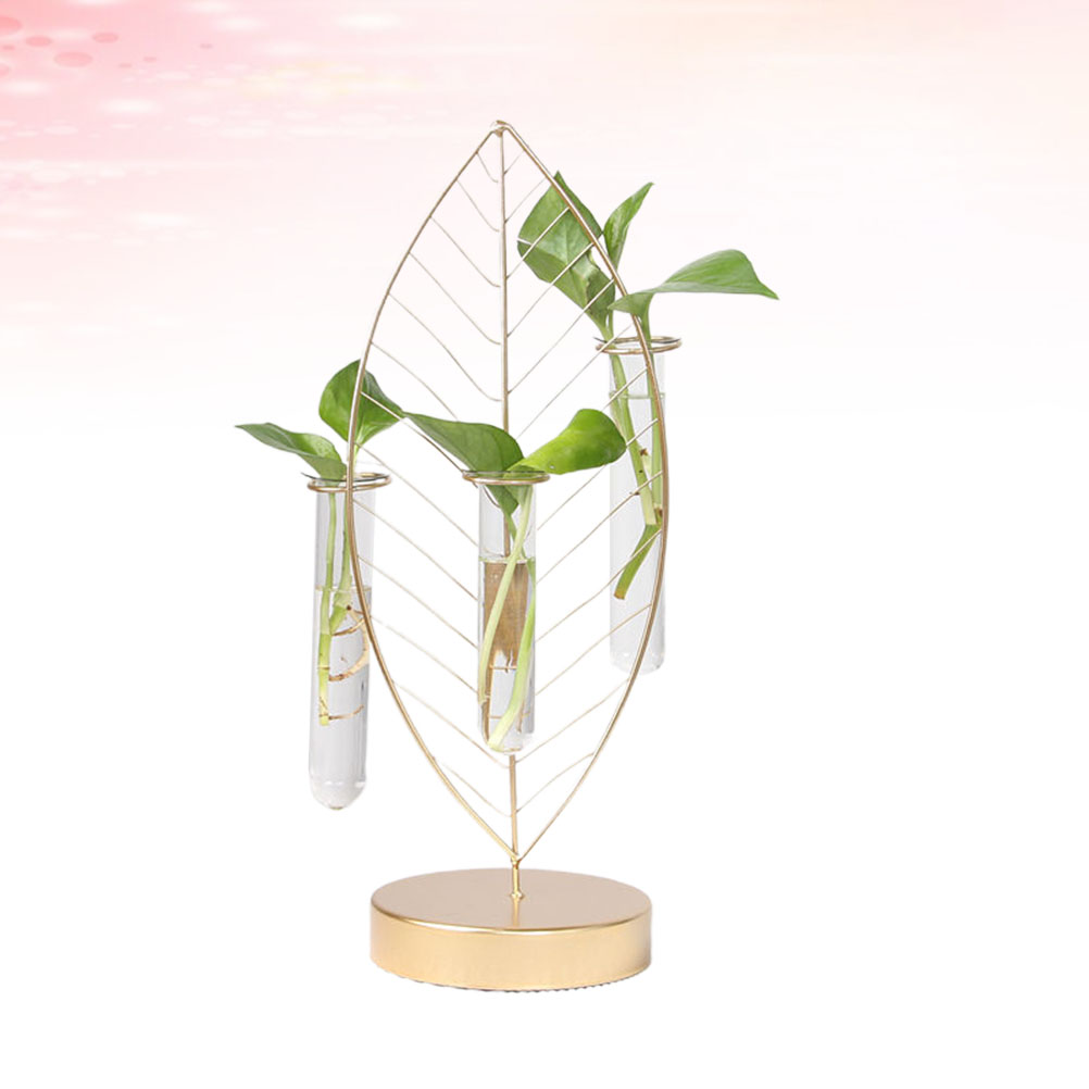 Raindrops Test Tube Glass Vase Iron Frame Planter Borosilicate ...