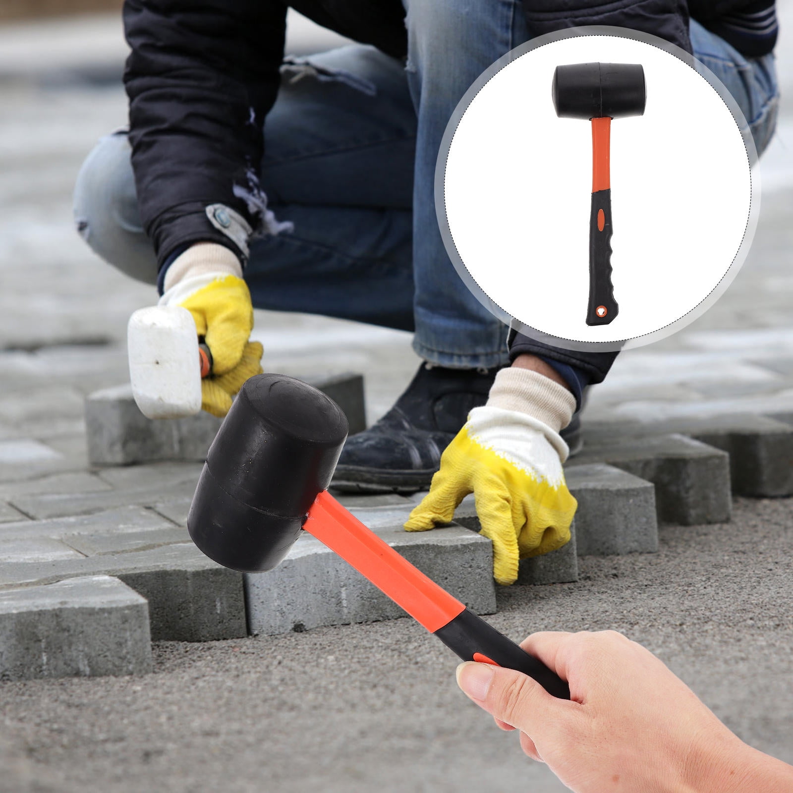 Raindrops Rubber Mallet For Landscaping Black 1Pack 10.8X3.3In ...