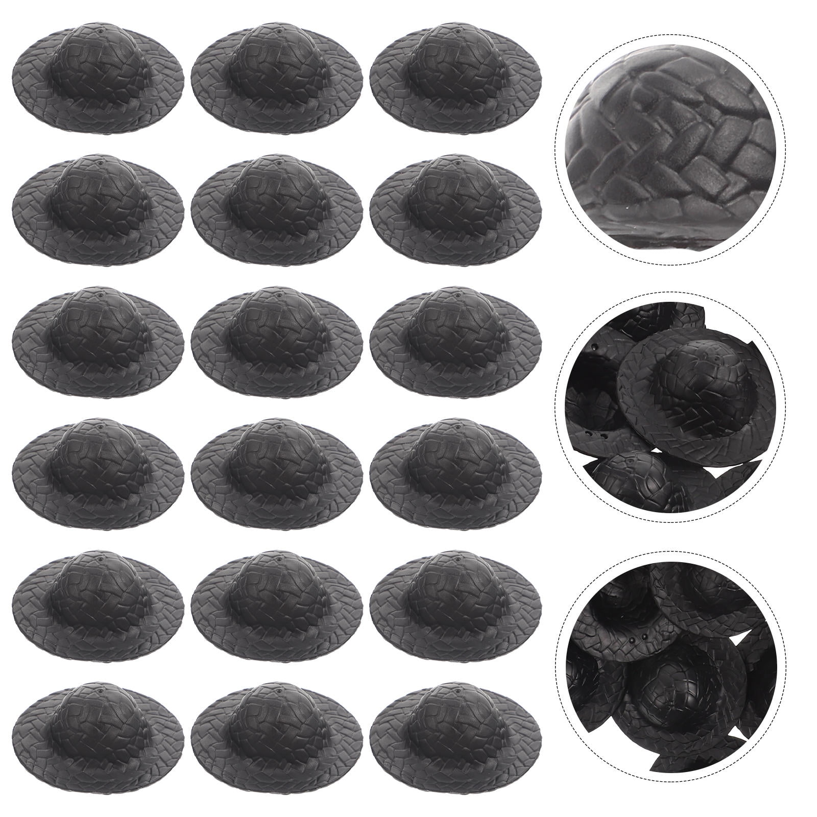 Raindrops Tiny Hat for Crafts 30Pack in Black Color Plastic Decorative ...