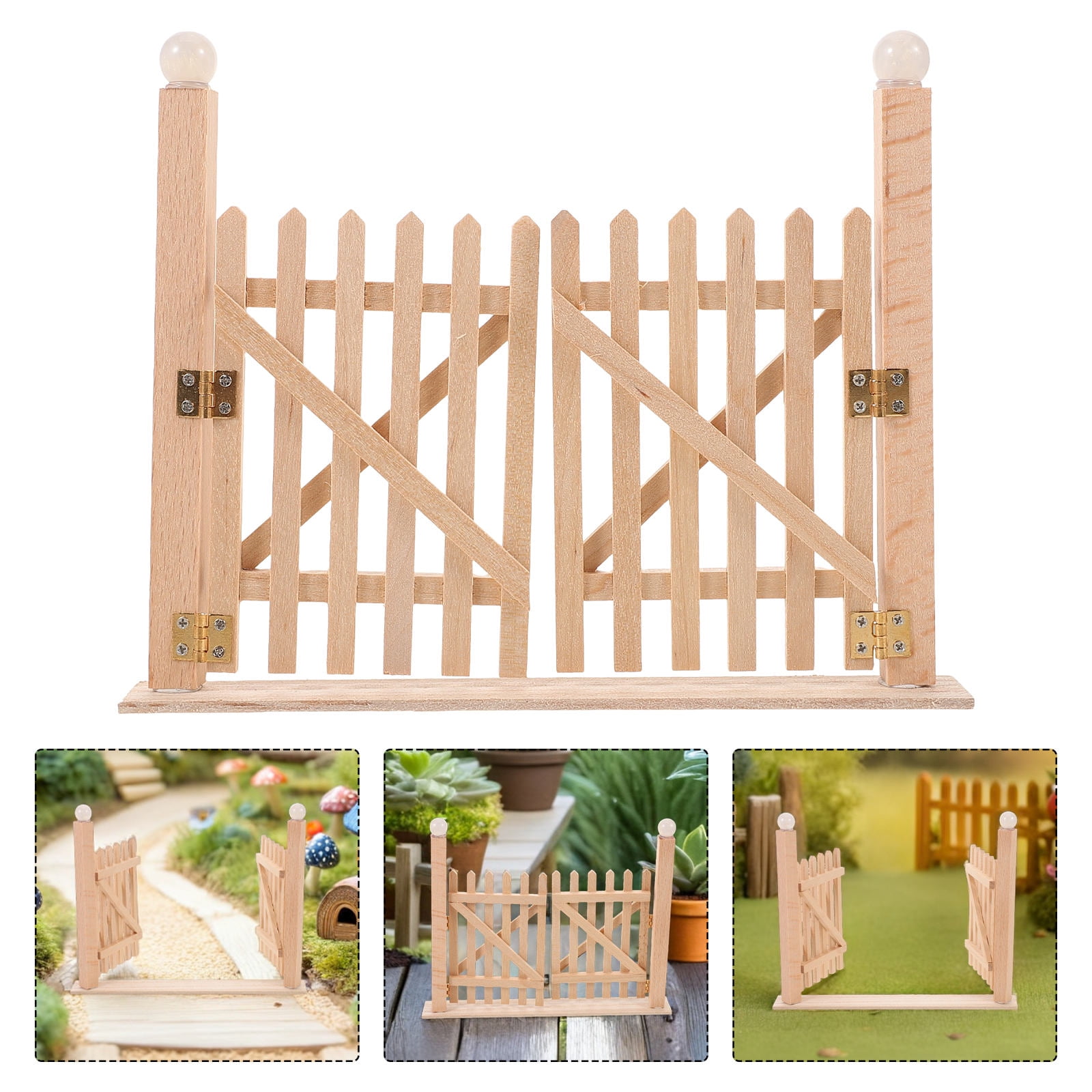 Raindrops Dollhouse Fence Gate Rectangular Style Picket Fence for ...