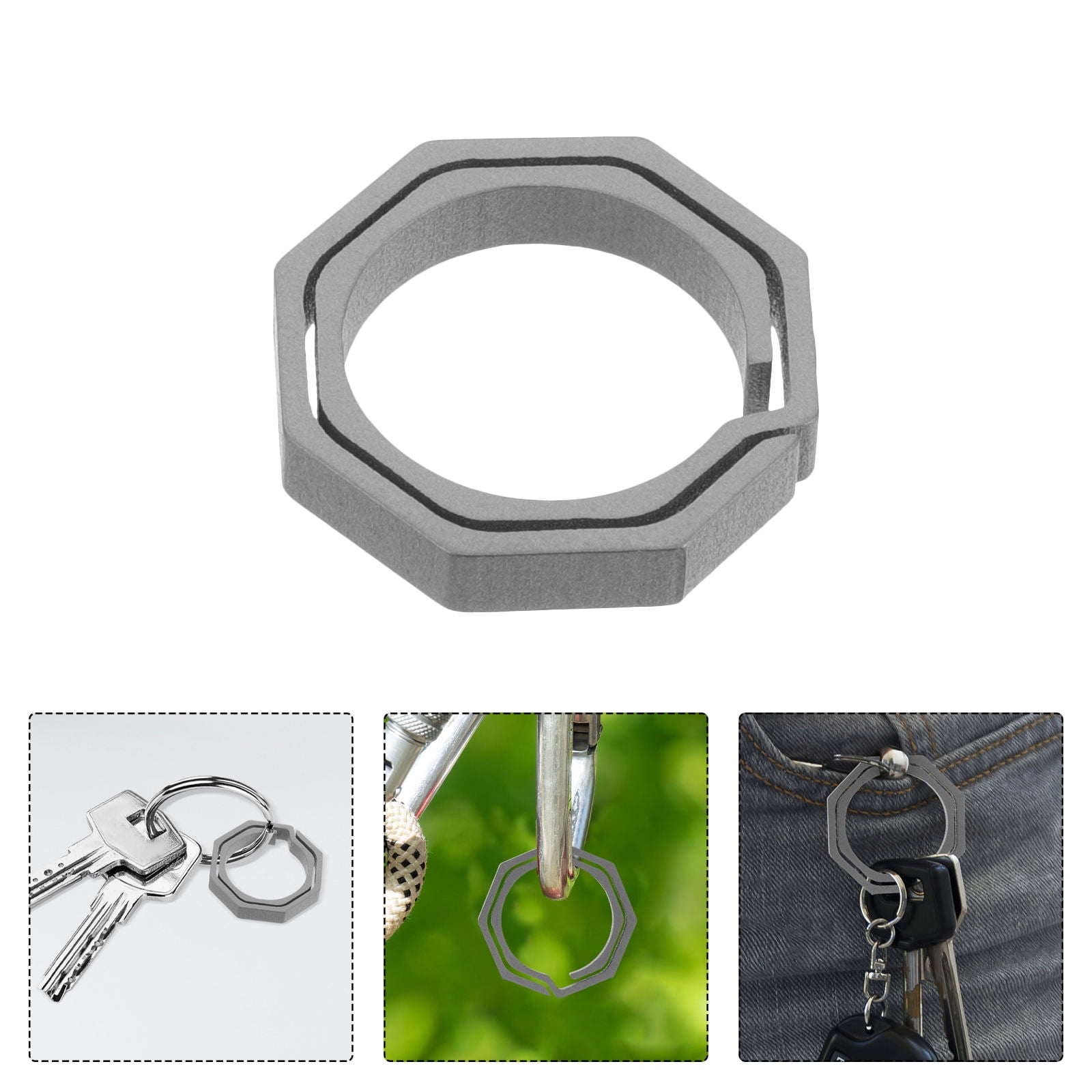 Raindrops Titanium Keychain Rattlesnake Octagon Key Ring Belt Clip Tool Lightweight And Stylish ...