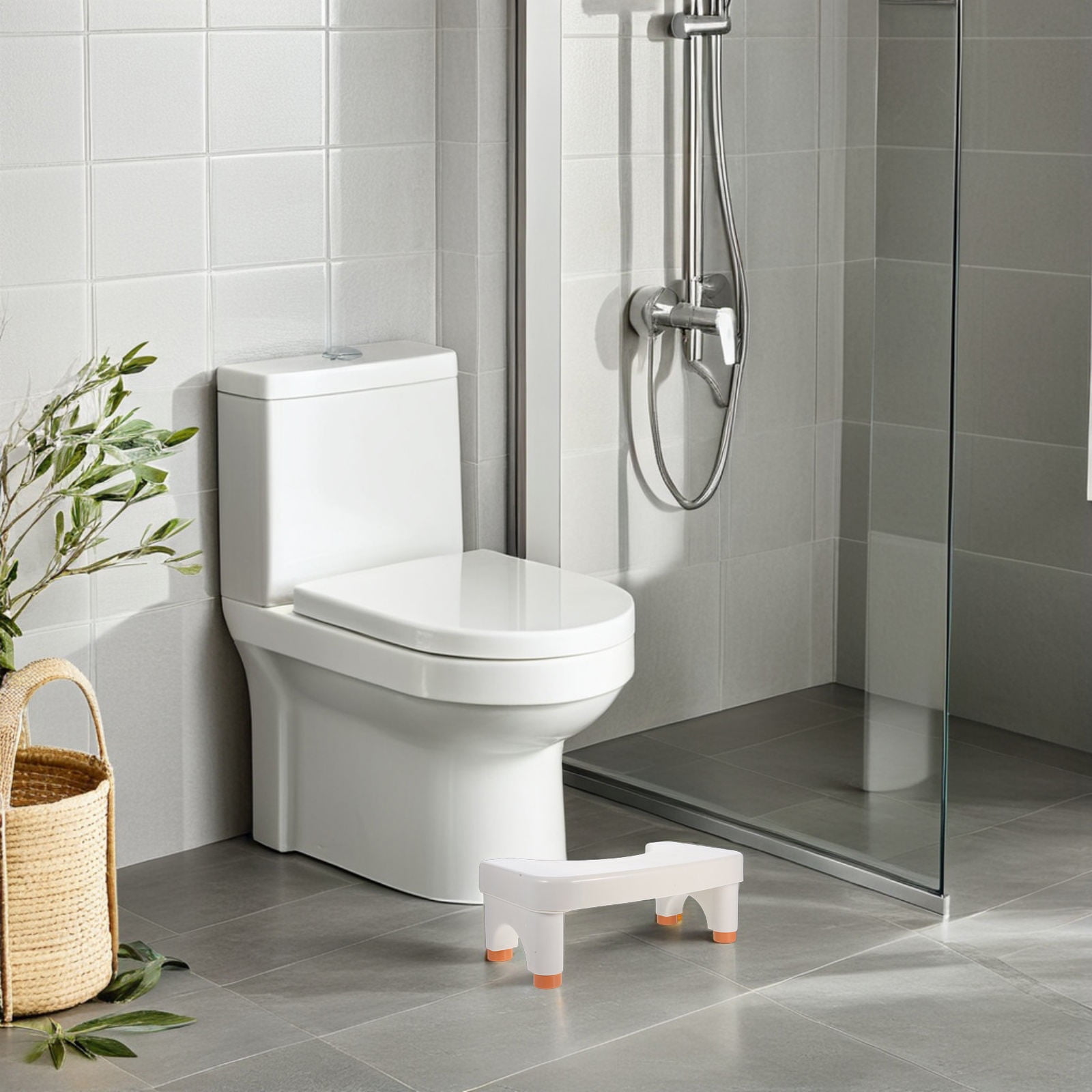 Raindrops Toilet Stool Poop Stool Adult Adjustable Height Plastic ...