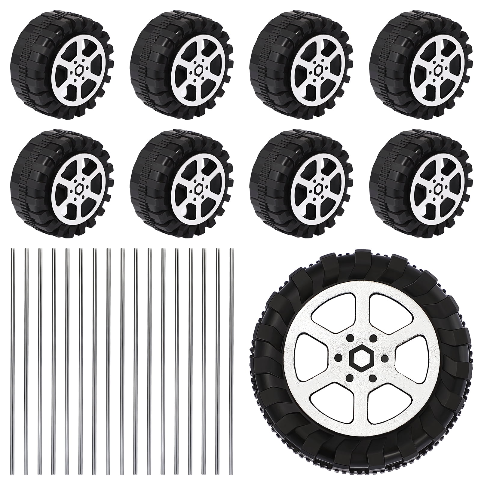 Raindrops Toy Car Part Wheels and Axles Model Parts Machine Gears Black ...