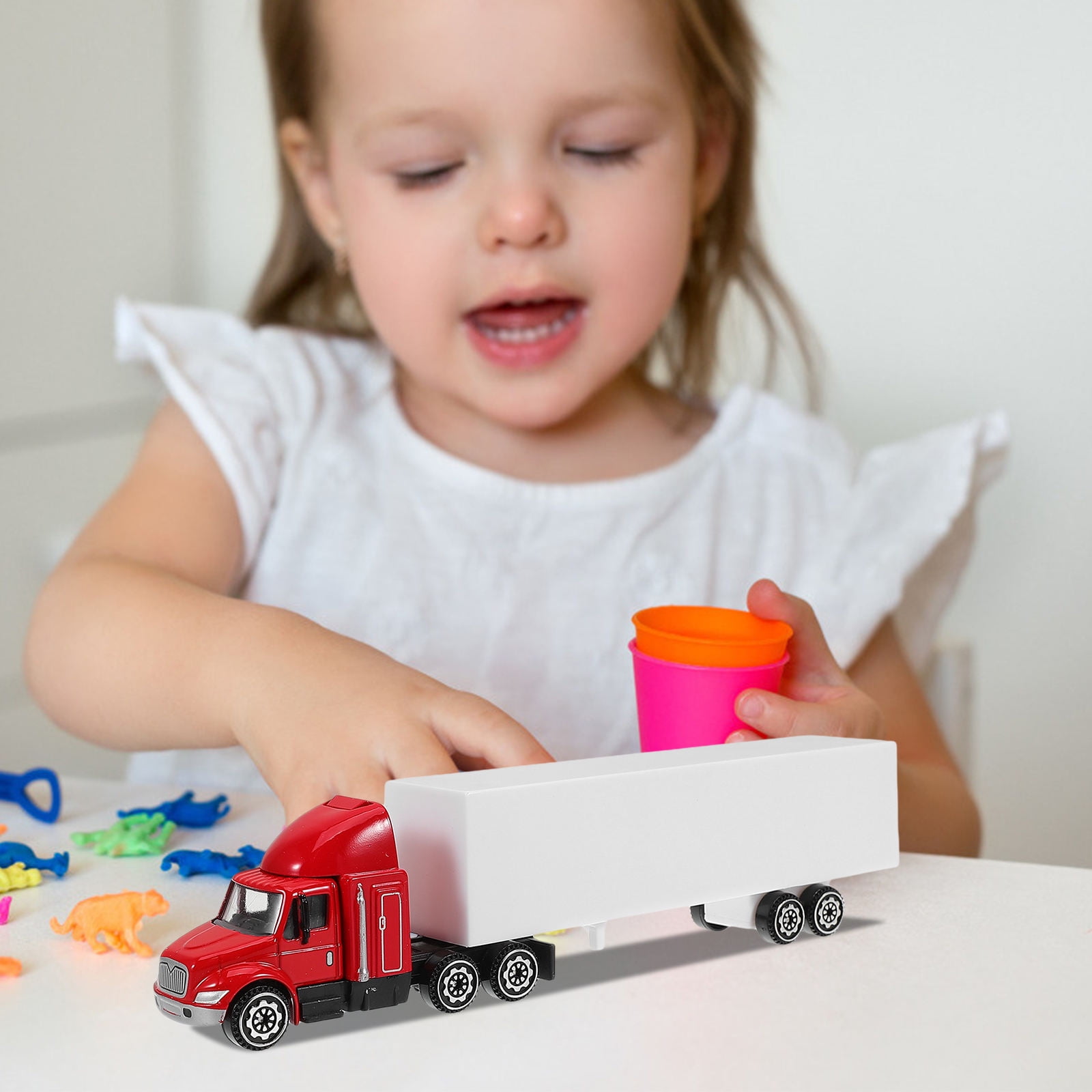 Raindrops Alloy Toy Truck Transport Carrier Model Vehicle for Kids and ...