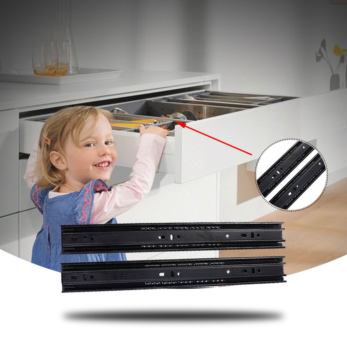 Raindrops Track Slide Rail Sliding Rail for Drawers Drawer Rail Man ...