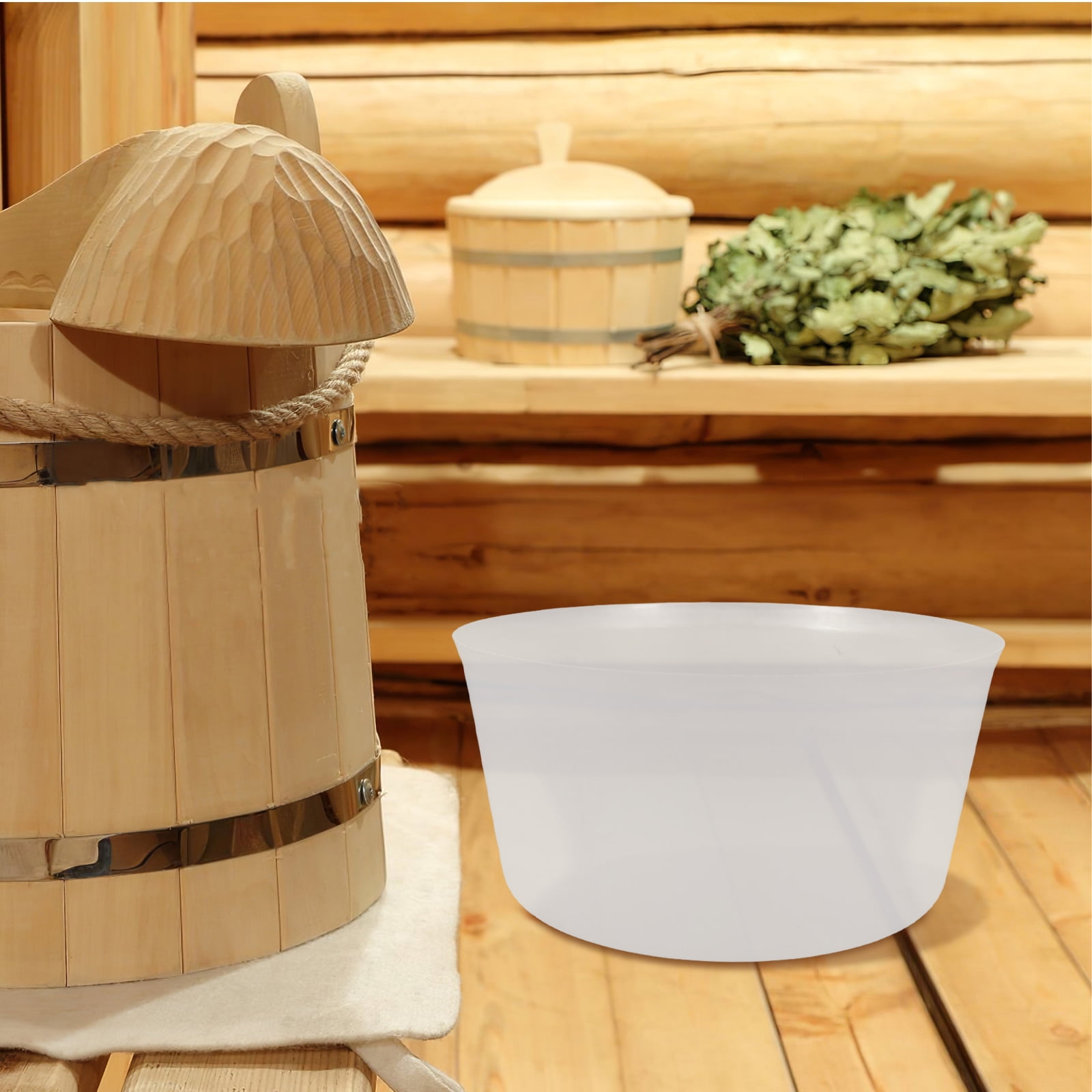 Raindrops Traditional Wooden Sauna Bucket Liner Water Bucket Parts for ...