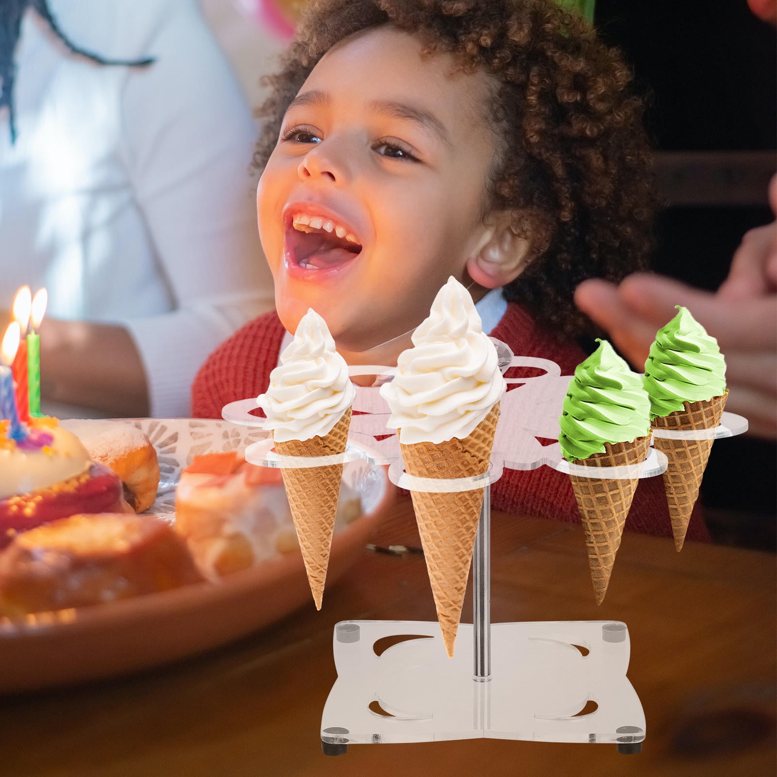 Raindrops Ice Cream Cones Rack Food Storage Acrylic 1Pcs - Walmart.com