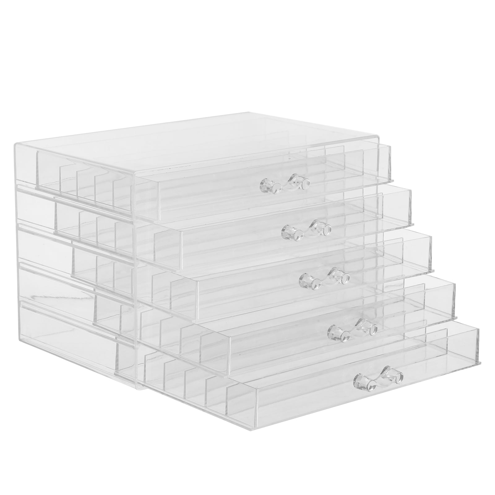Raindrops Transparent Necklace Storage Organizer with 5 Layer Drawers ...