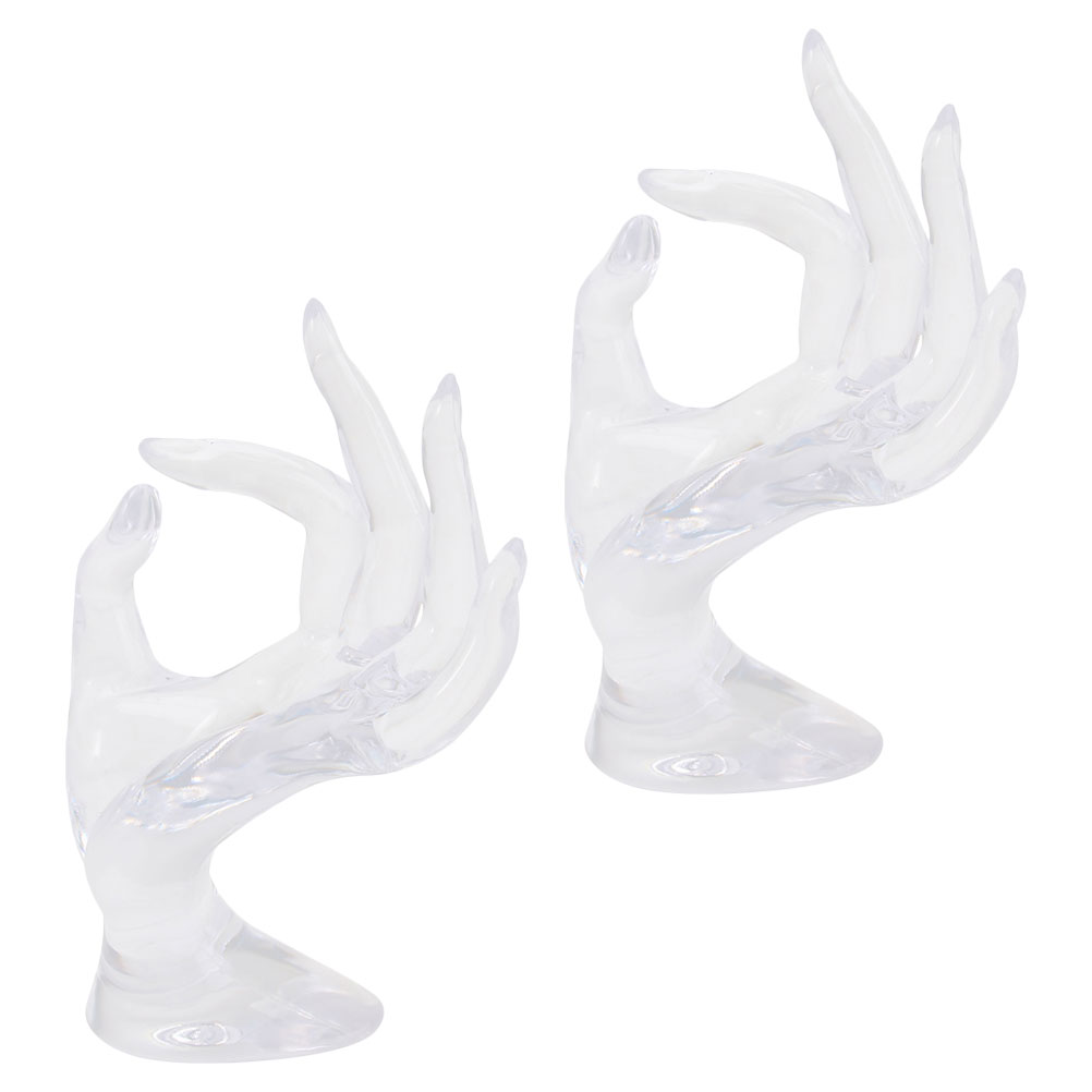 Raindrops Transparent Plastic Hand Model Ring Display Stand for ...