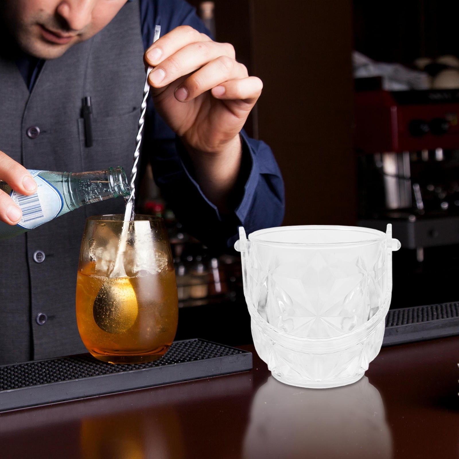 Raindrops Transparent Plastic Ice Storage Bucket for Parties with ...