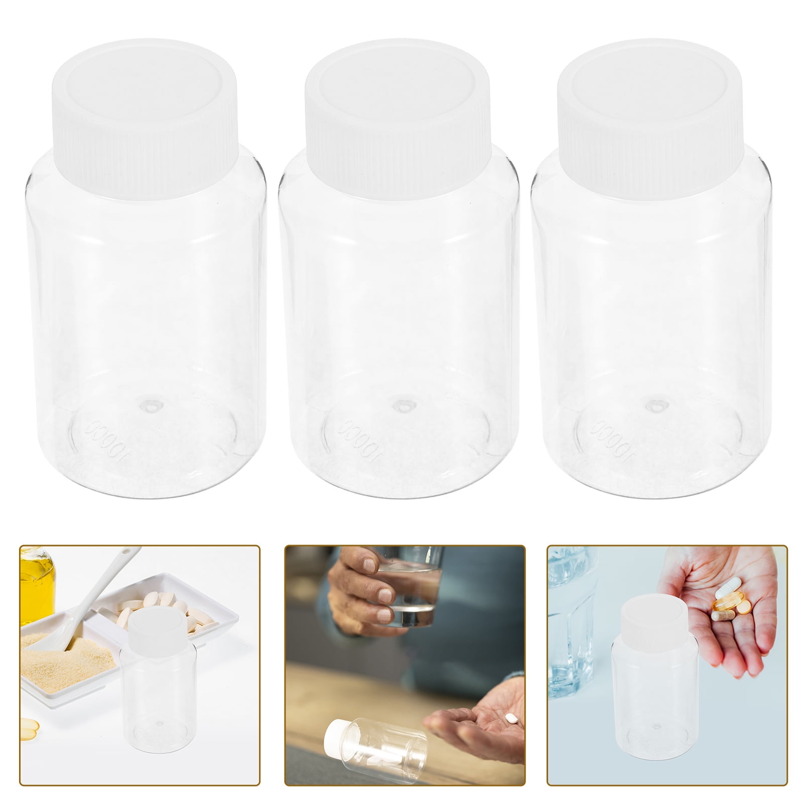Raindrops Transparent Plastic Medicine Container Bottles with Caps for ...