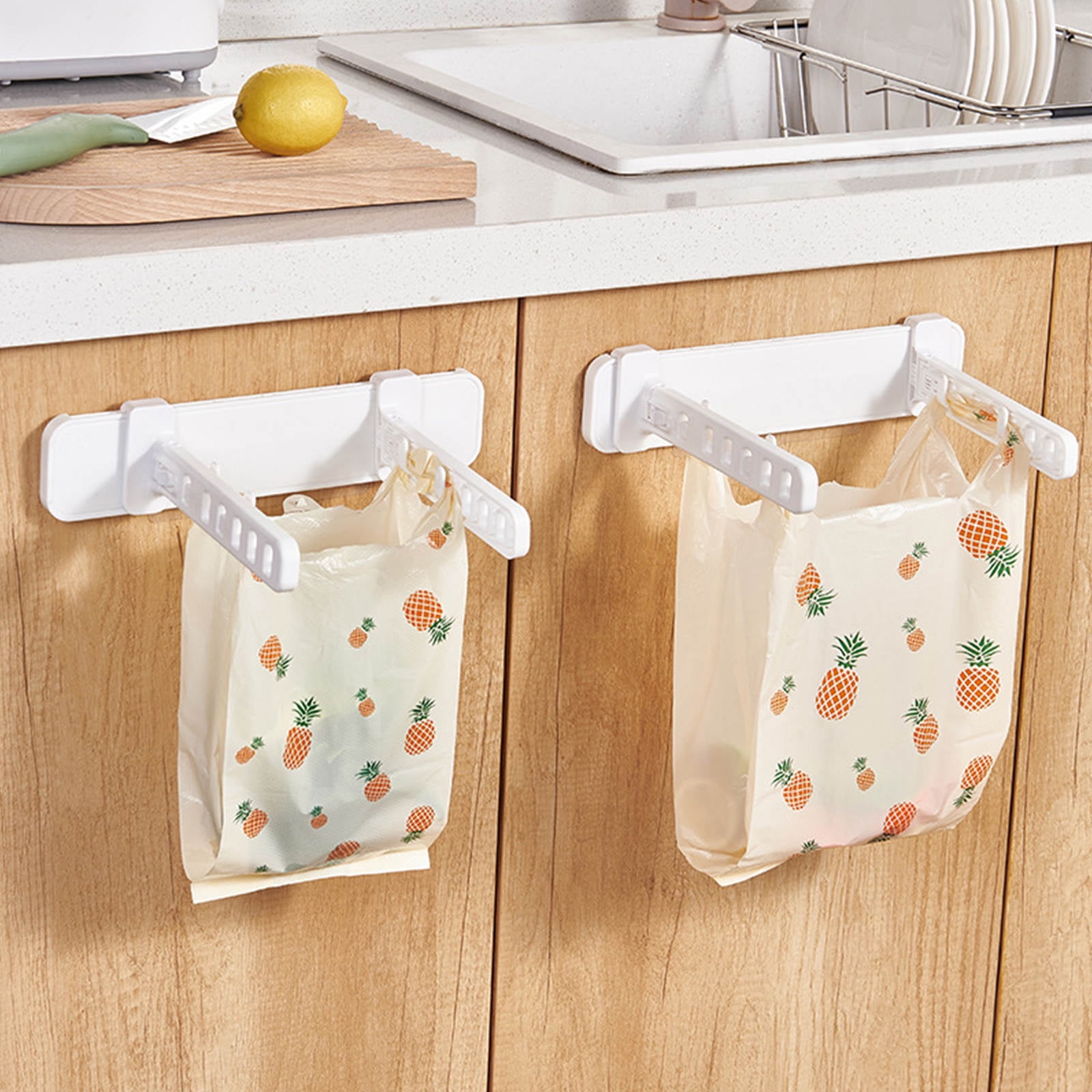 Raindrops Trash Bag Rack Foldable Kitchen Trash Bag Holder Mounted ...