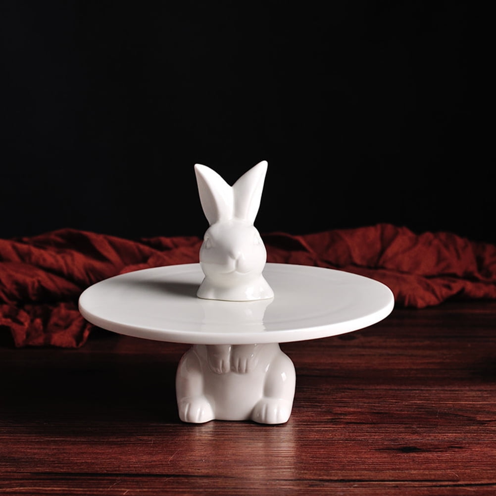 Raindrops Tray Afternoon Ceramic Cake Pan Tea Party Cake Stand Rabbit ...