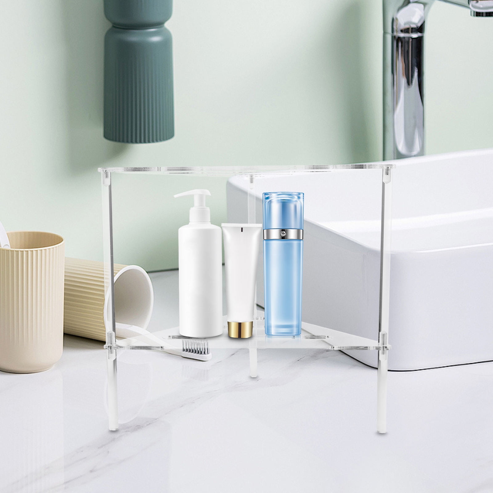 Raindrops Acrylic Triangle Shower Stand MultiFunctional Plant Stand for ...