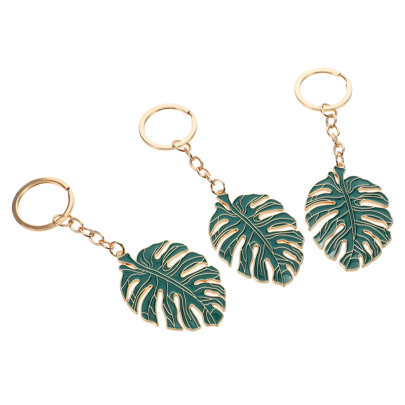 Raindrops Tropical Palm Leaf Shaped Keychain Made of Durable Alloy in ...