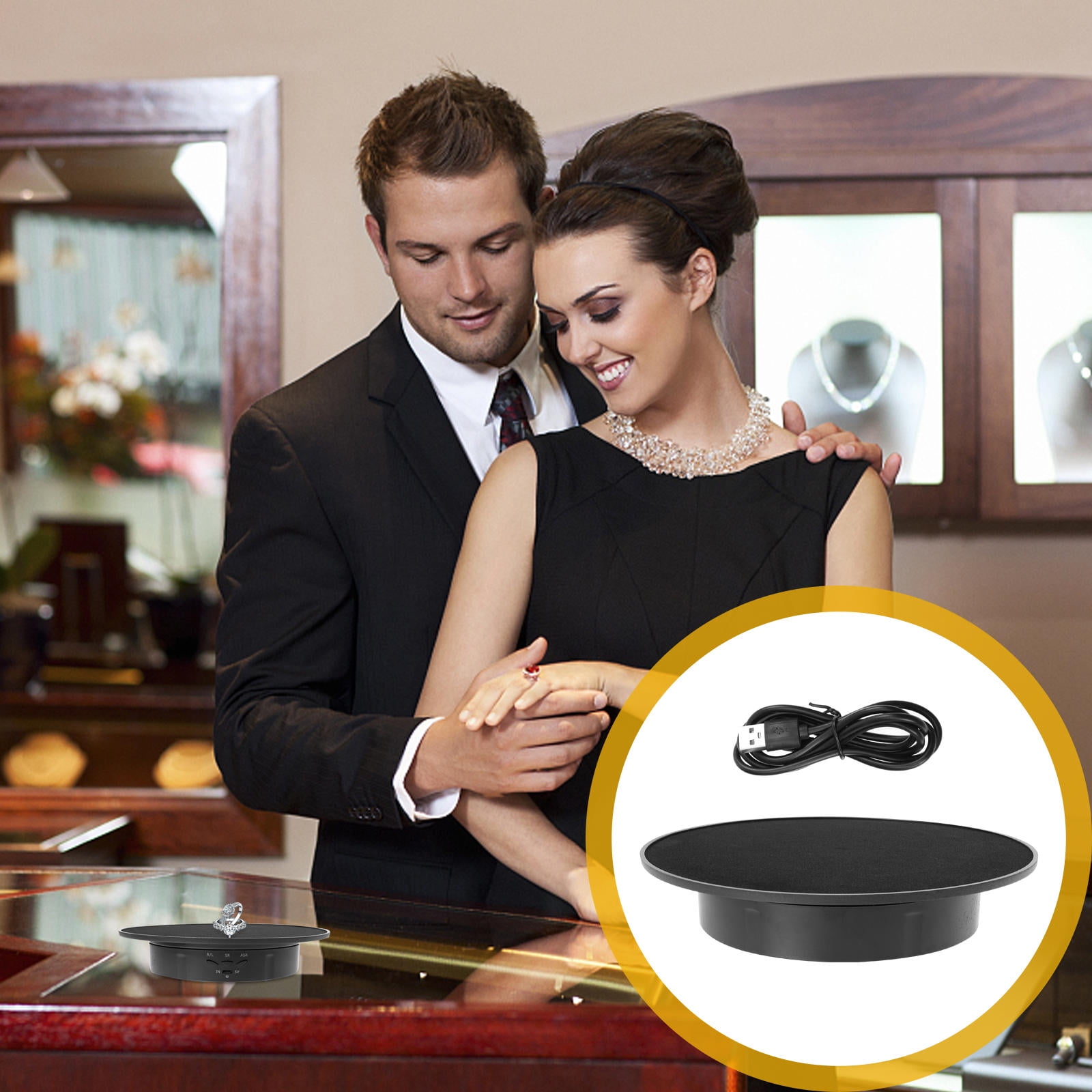 Raindrops Turntable Stand Turntables Electric Display for Collectibles ...