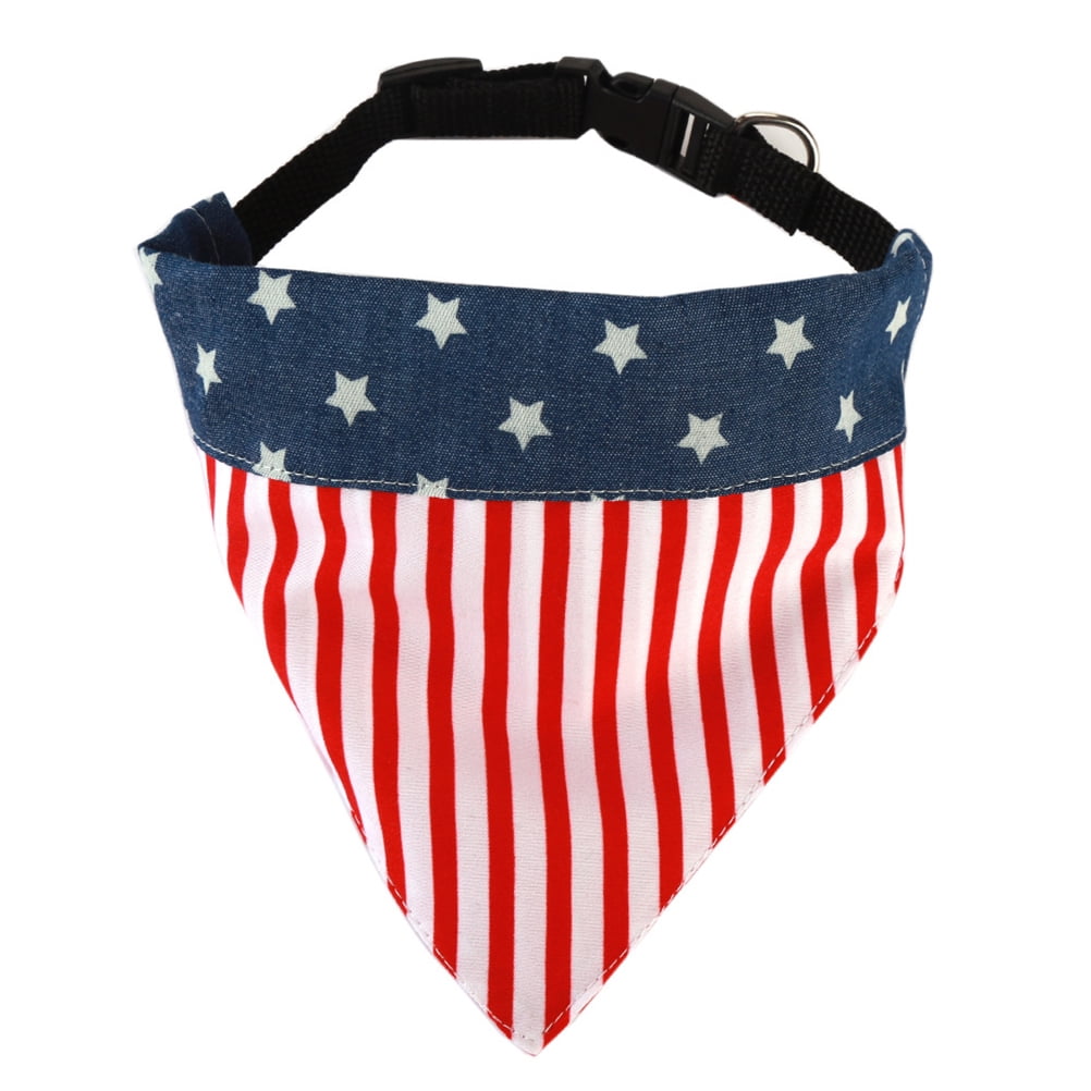 Raindrops USA Flag Bandanas with Buckle July 4th Triangle Saliva Towel ...