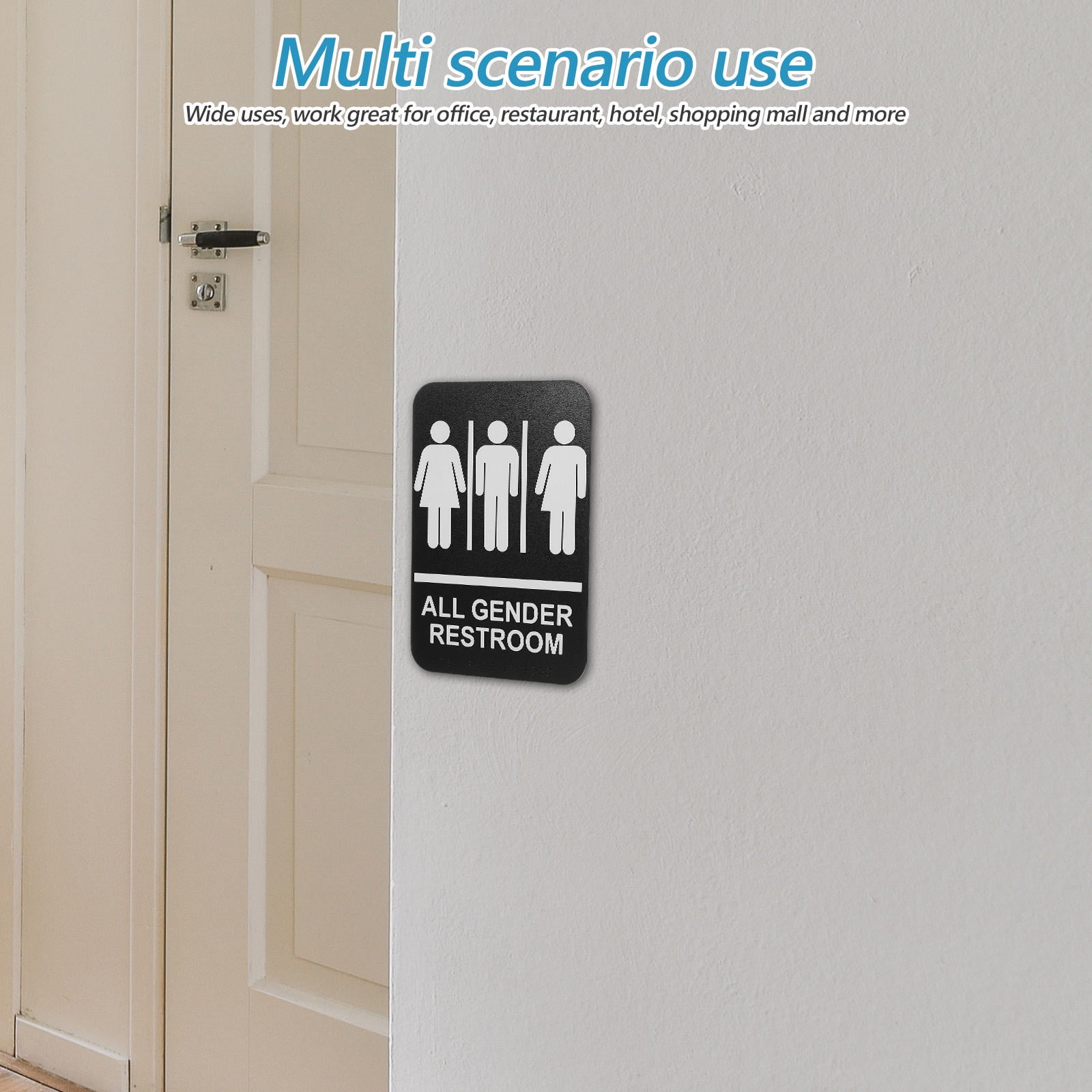 Raindrops Unisex Braille Restroom Sign Self Adhesive Bathroom Sign for ...