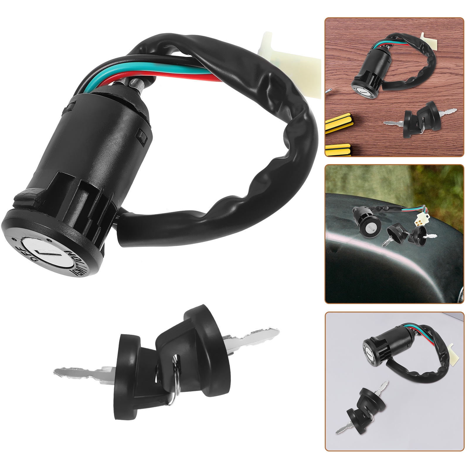 Raindrops Universal Ignition Switch with Key Push Button Rocker ...
