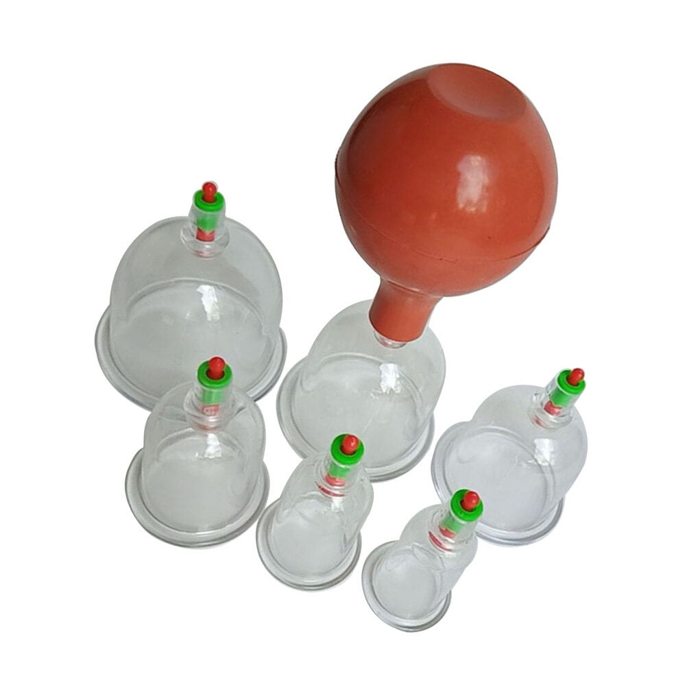 Raindrops Vacuum Cupping Set for Massage with 6 Transparent Cups and 1 ...