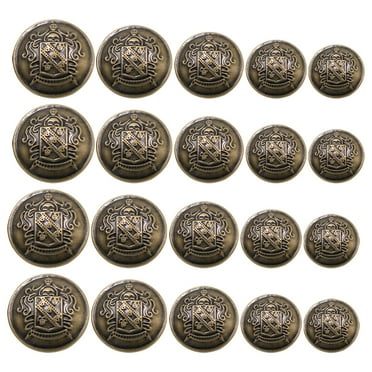 20pcs 1Inch Brass Flat Round Buttons Metal Buttons with Shank for ...