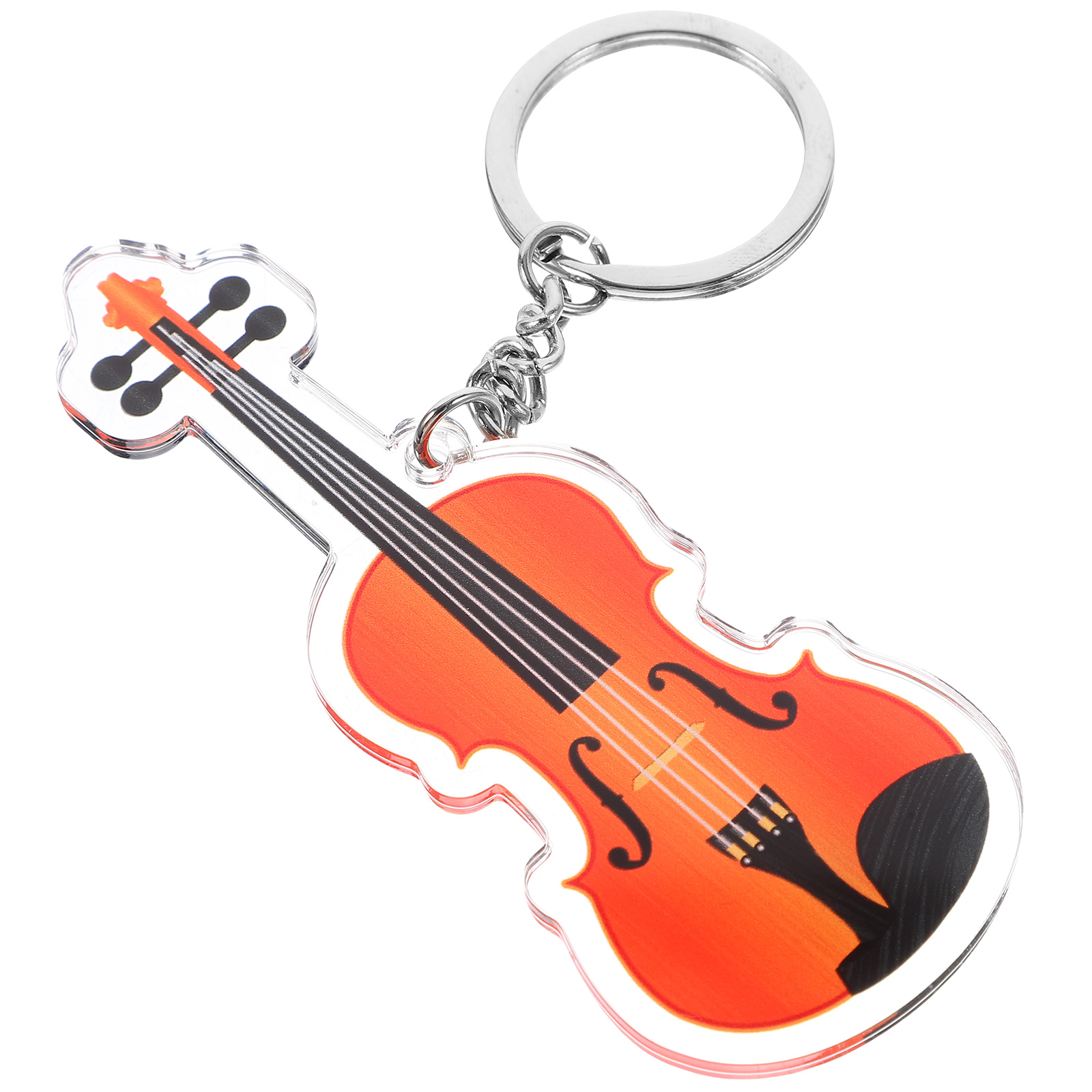 Raindrops Orange Violin Keychain for Music Lovers and Decor Enthusiasts ...