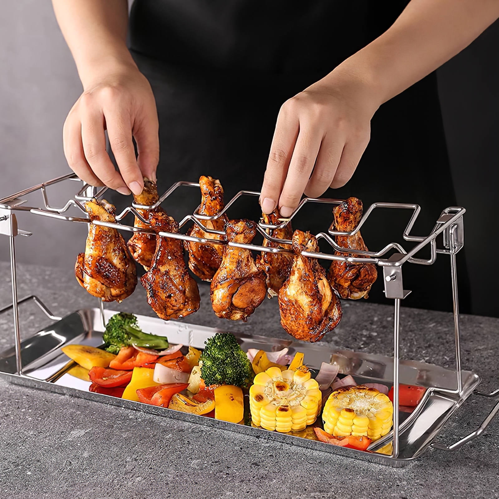Raindrops WORGEOUS Chicken Drumstick Holder Foldable 1 Set Grilled Leg ...